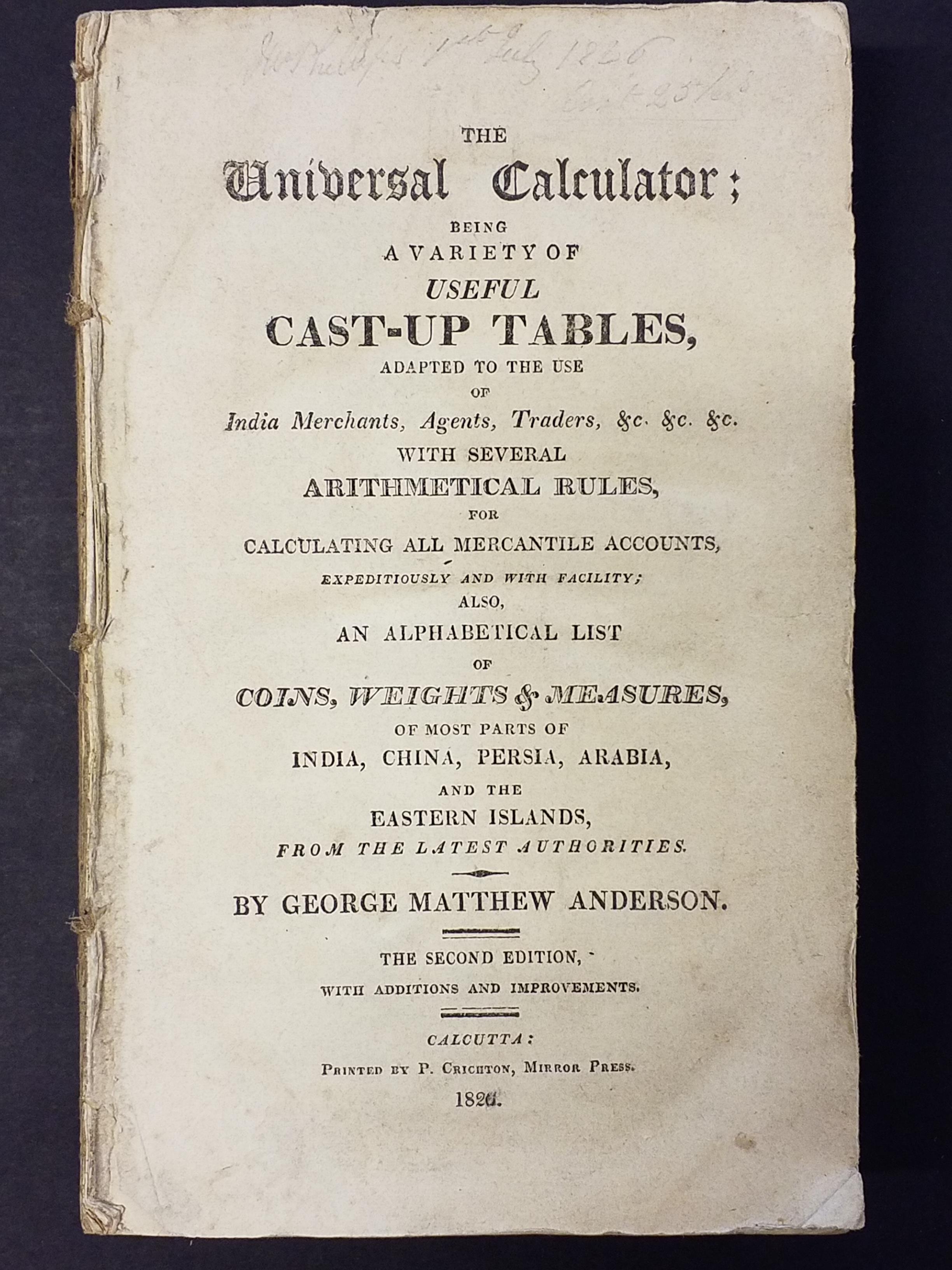 Lot 2 - Anderson (George Matthew). The Universal