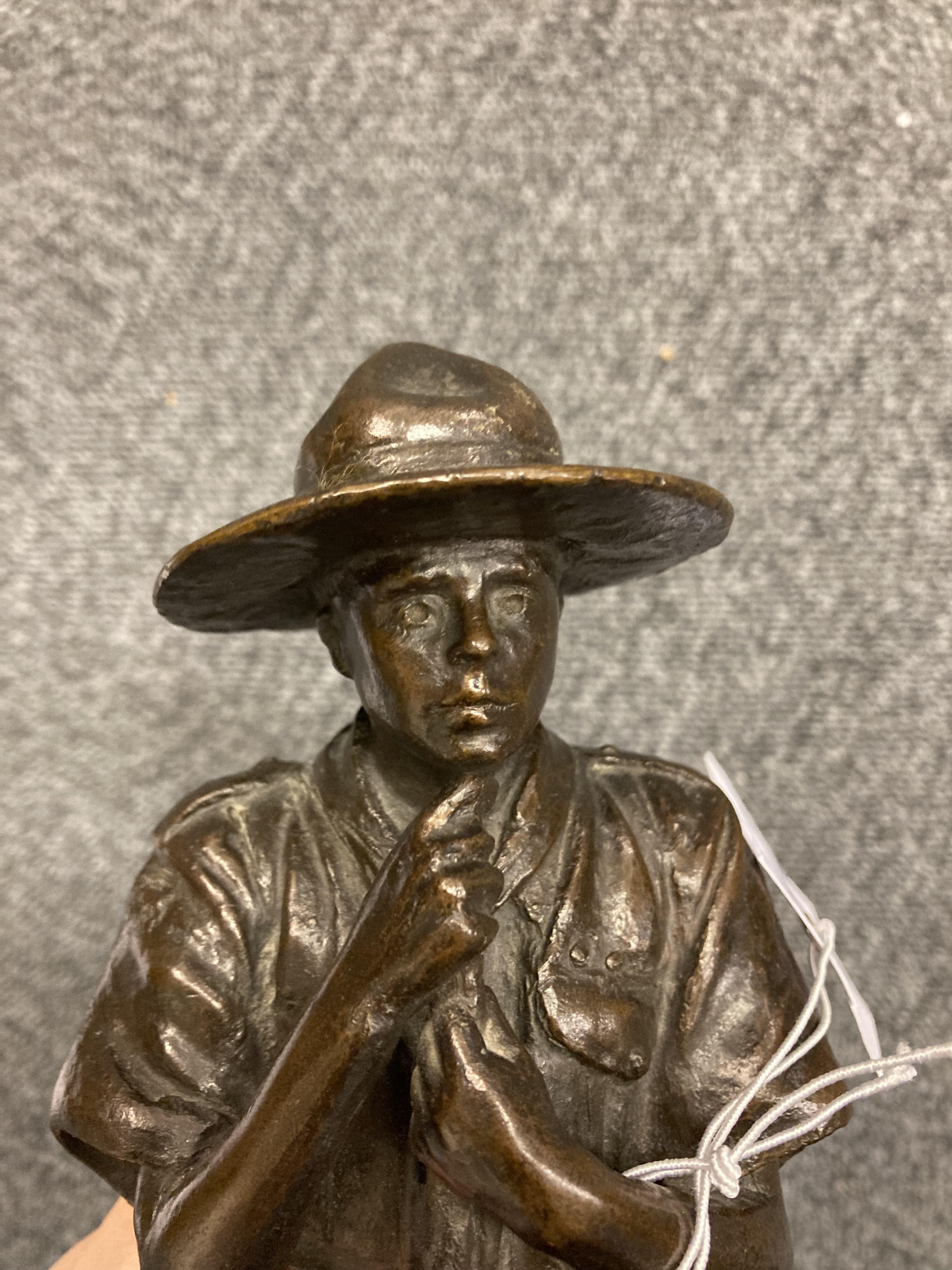 Lot 315 - Scouting. A bronze figure of a Boy Scout