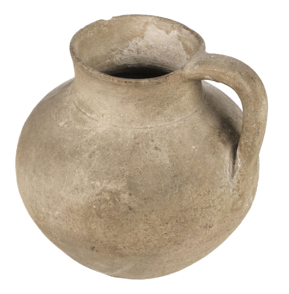 Lot 140 - Roman. A Roman jug, grey body with handle,