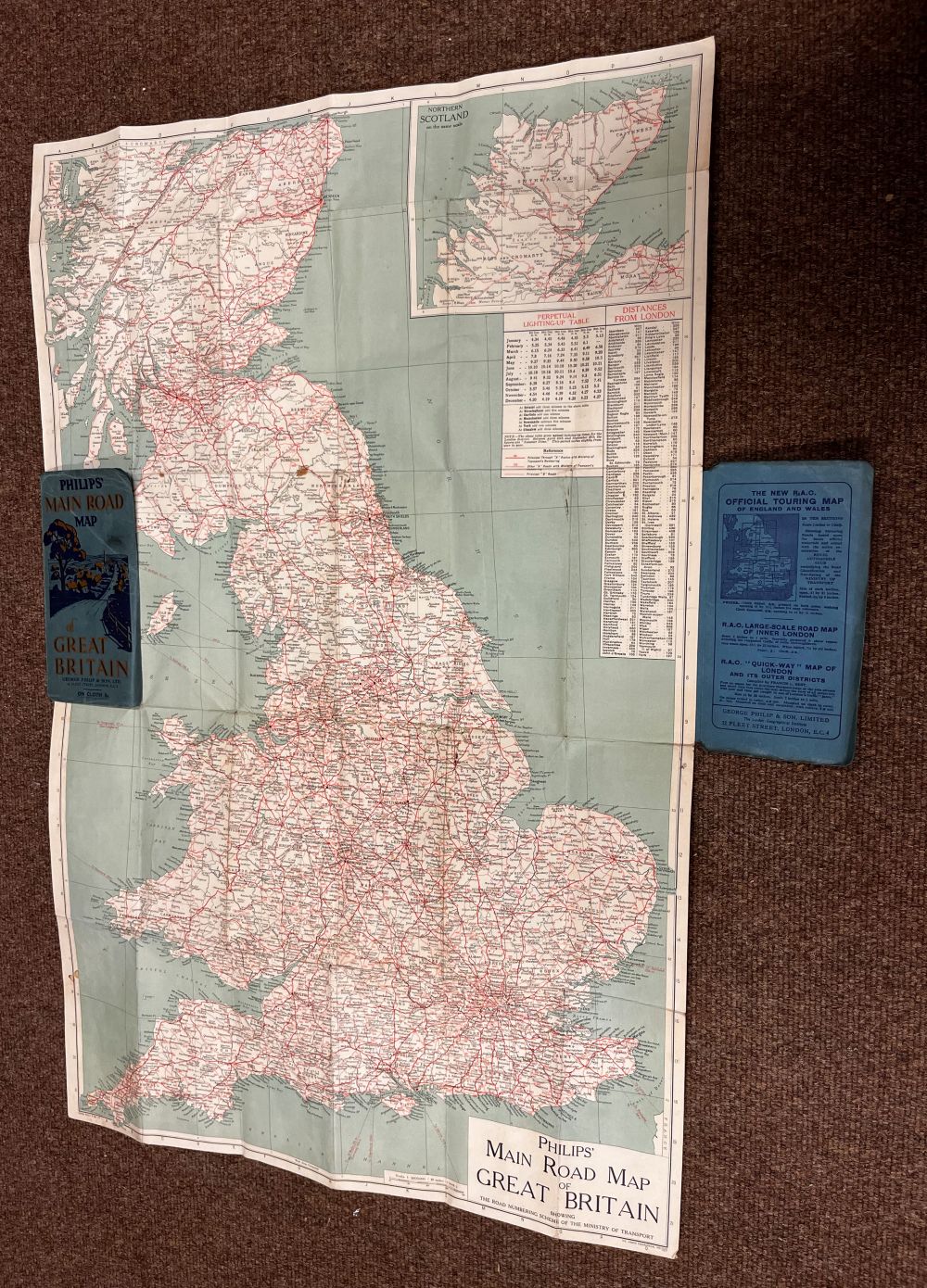 Lot 168 - Folding Maps. A collection of eight maps,