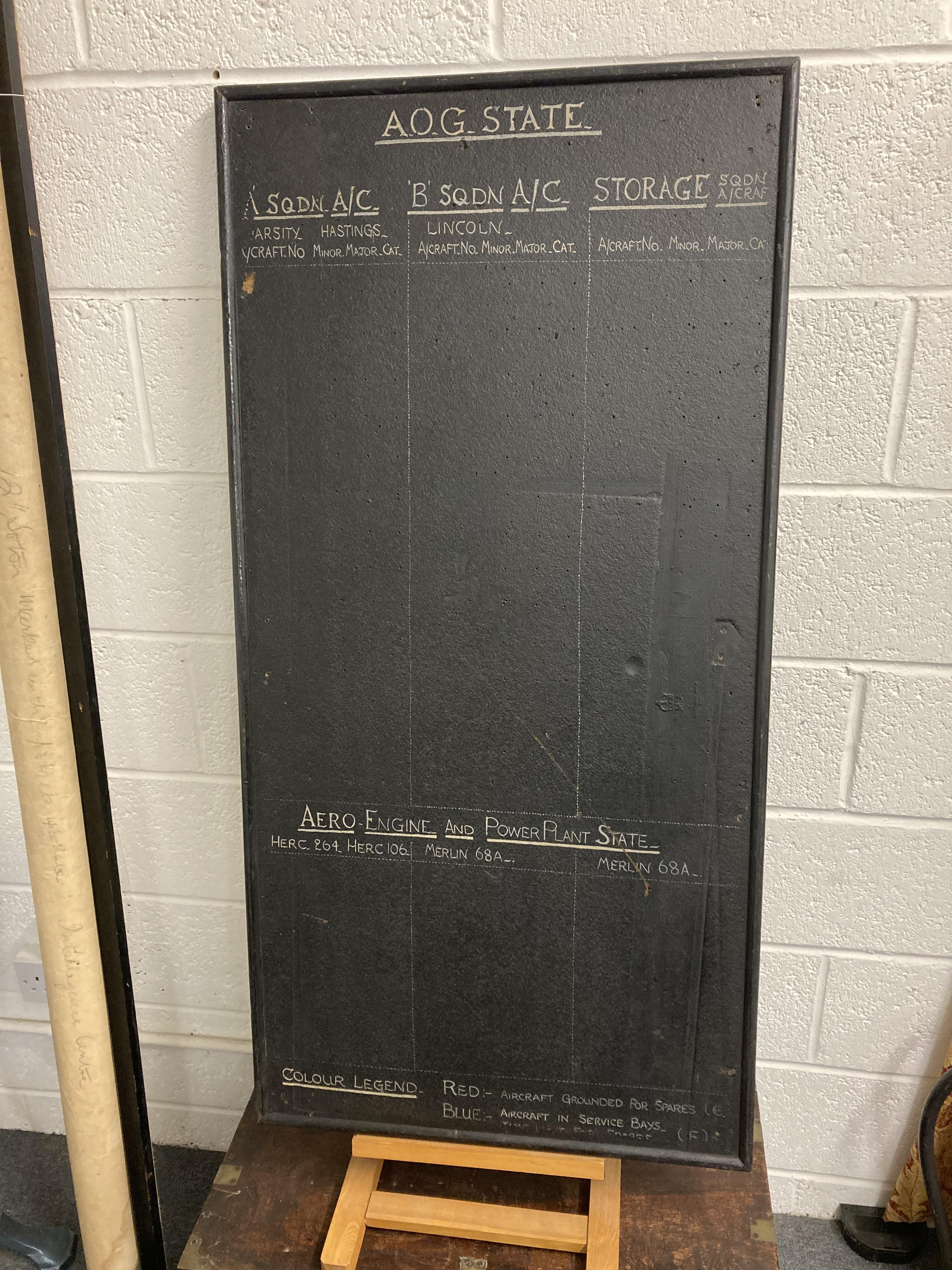 Lot 81 - RAF Noticeboard . A WWII period RAF workshop