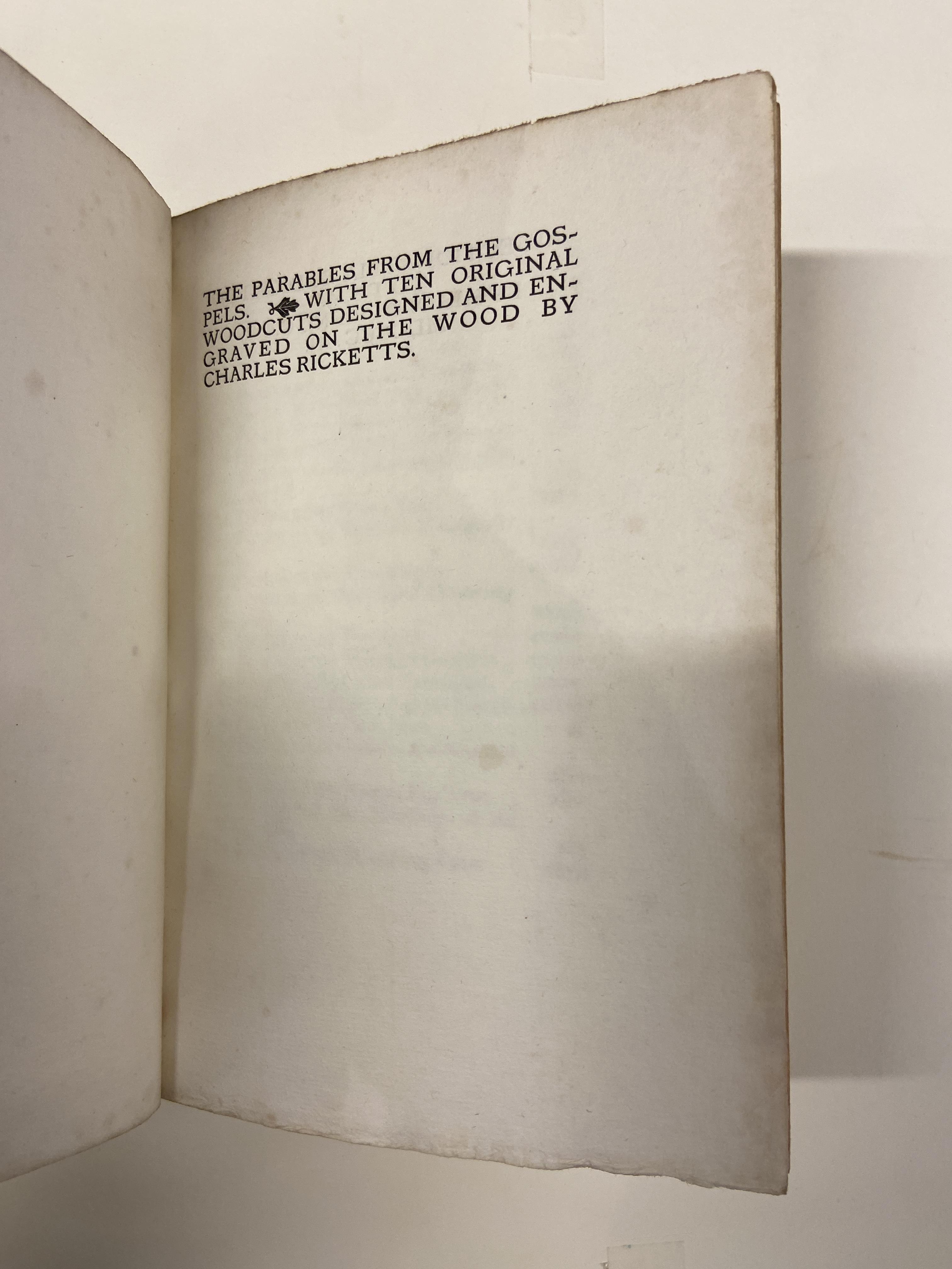 Lot 839 - Vale Press. The Parables from The Gospels,