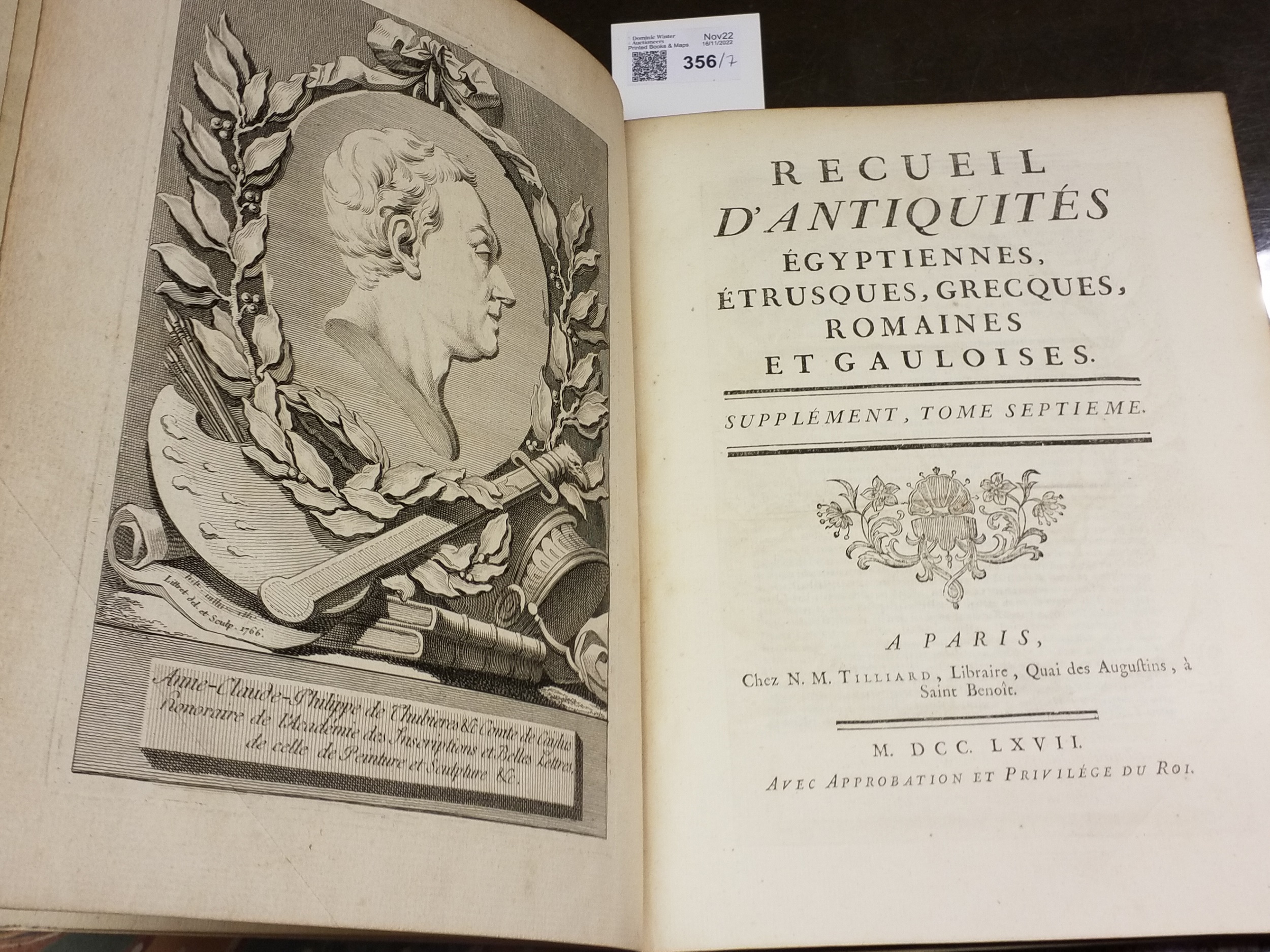 Lot 337 - Caylus (Anne Claude Philippe, Comte de).