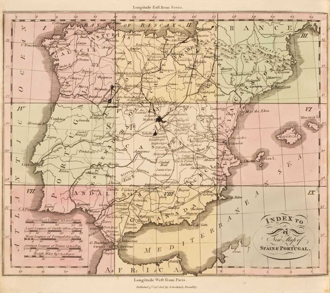 Lot 195 - Spain & Portugal. Mentelle (Edme), Map of
