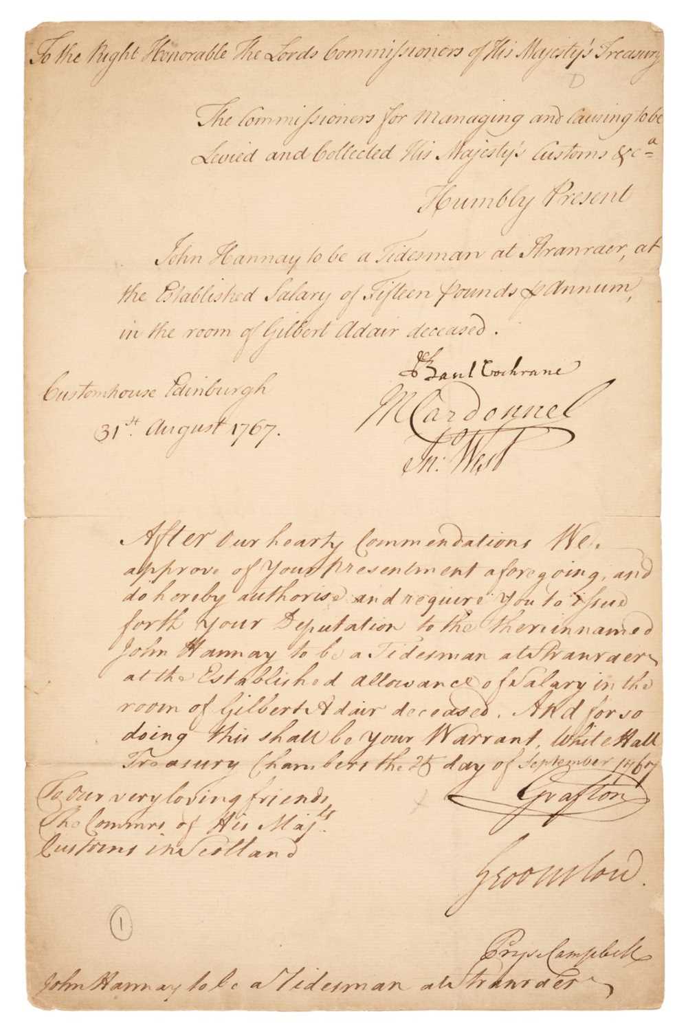 Lot 225 - Fitzroy (Augustus, 1735-1811). Document