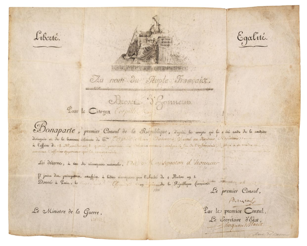 Lot 140 - Napoleon I (1769-1821). Document signed,