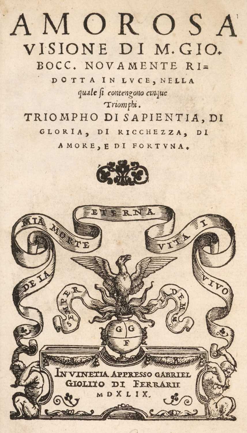 Lot 303 - Boccaccio (Giovanni). Amorosa Visione,