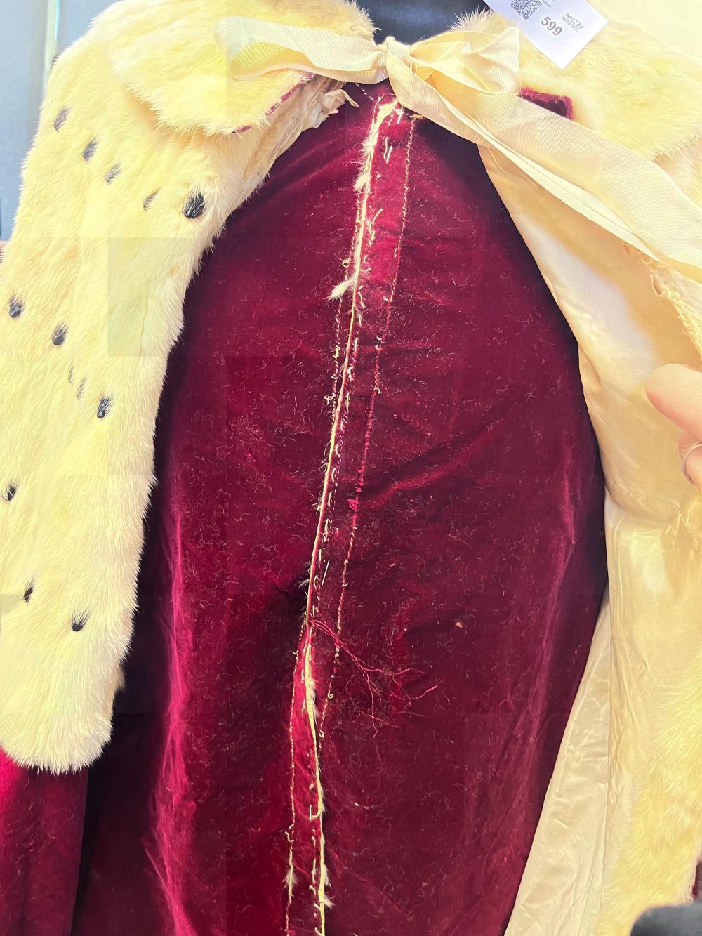 Lot 599 - Coronation robes. A set of robes and