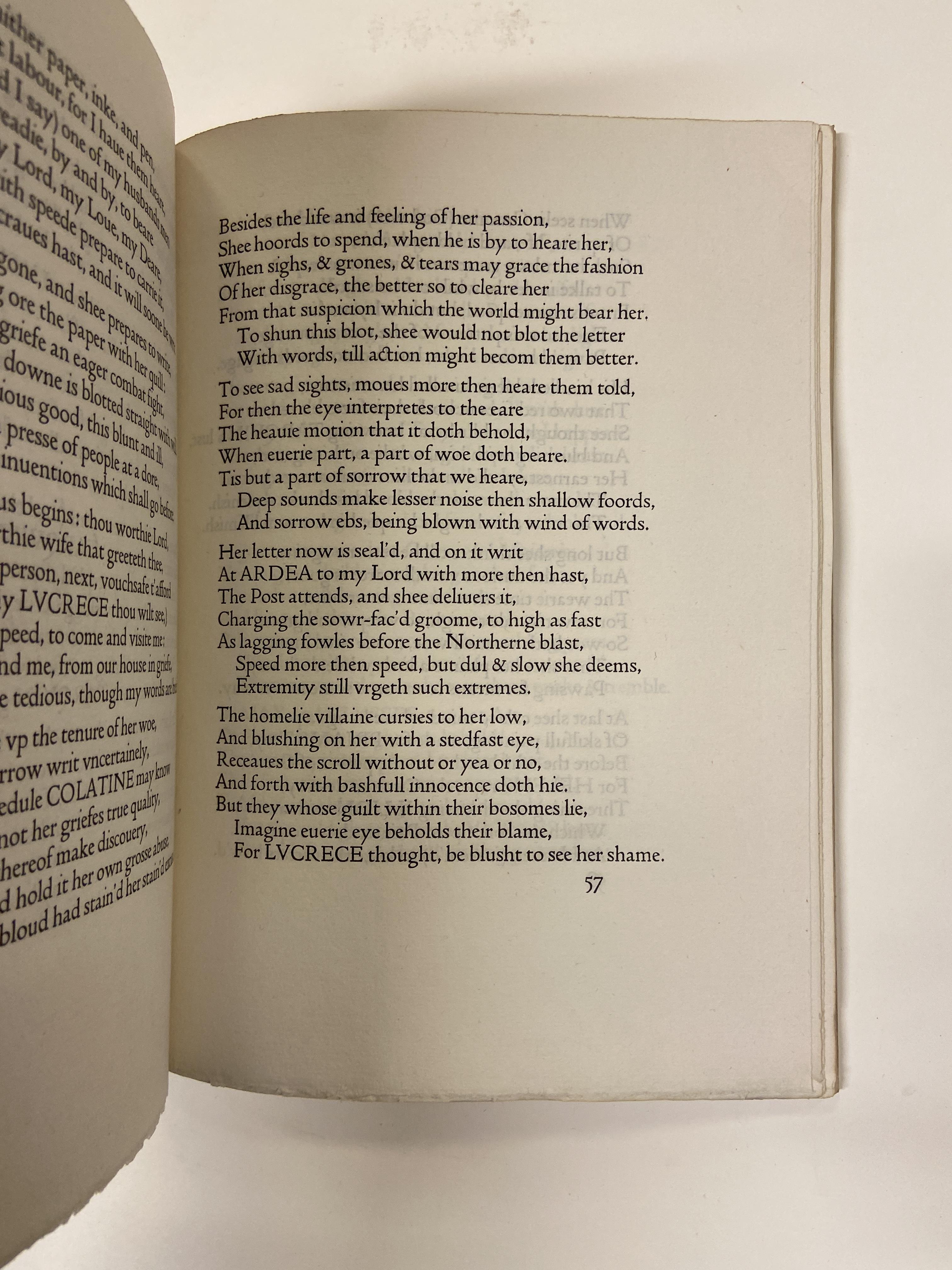 Lot 822 - Doves Press. Shakespeare (William). Lucrece,