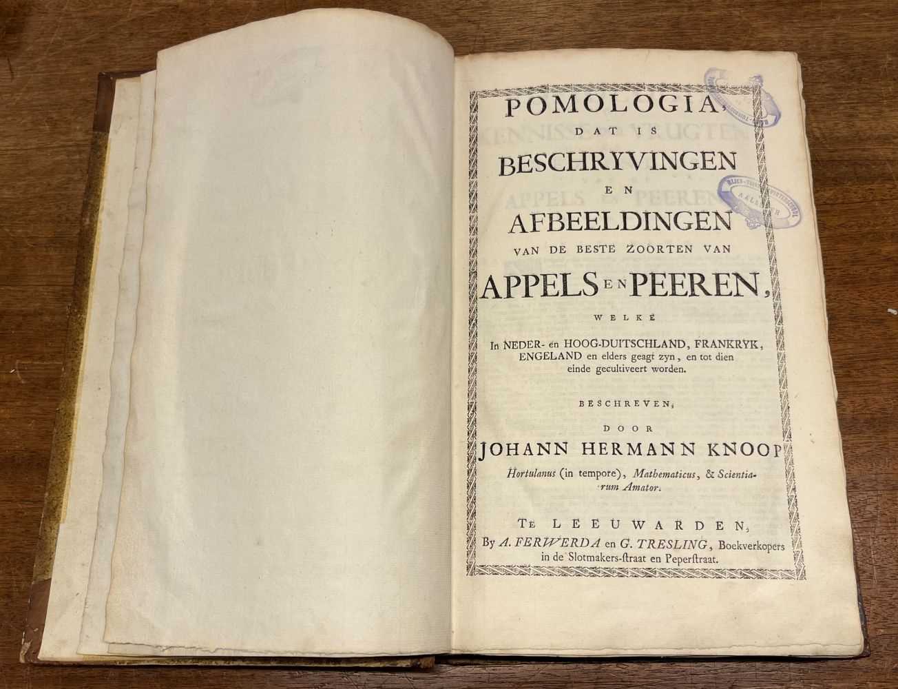 Lot 74 - Knoop (Johann Hermann). Pomologia,