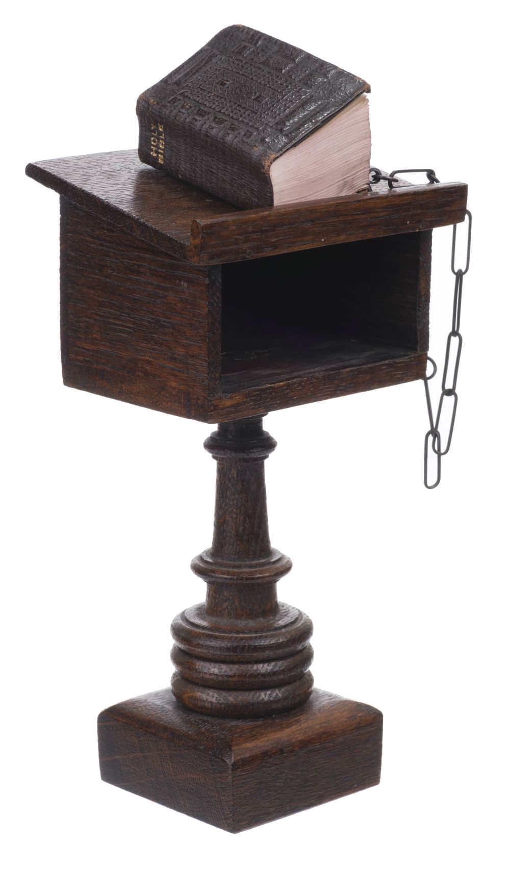 Lot 576 - Miniature Chained Bible and Lecturn. The