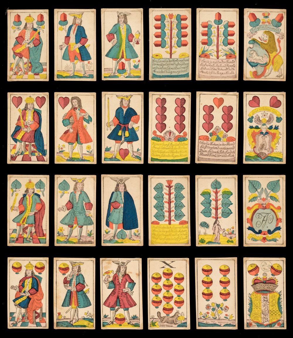 Lot 517 - German playing cards. Kavalierskarte,