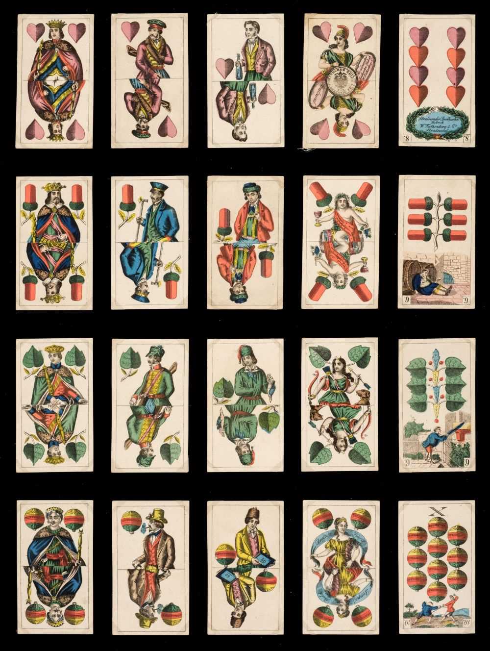 Lot 516 - German playing cards. Double headed Prussian