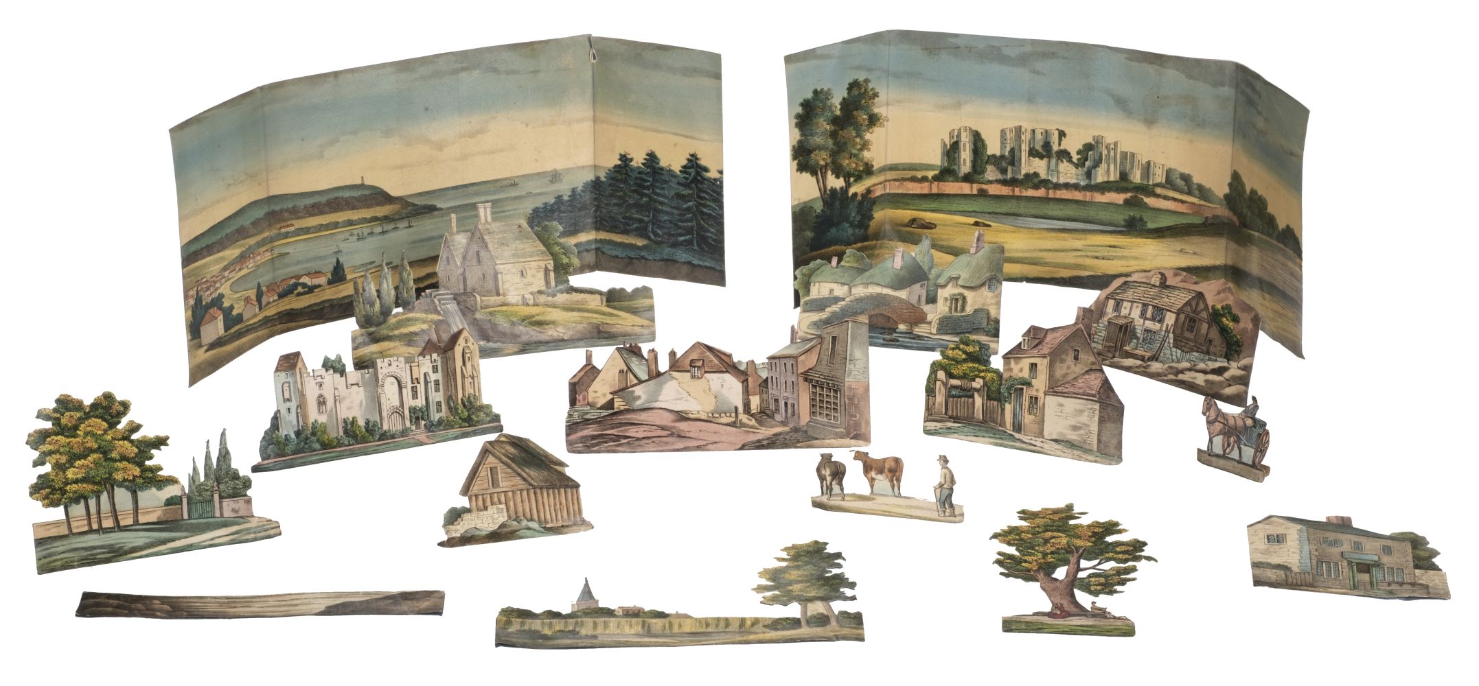 Lot 502 - Miniature scenery. A collection of cut-out
