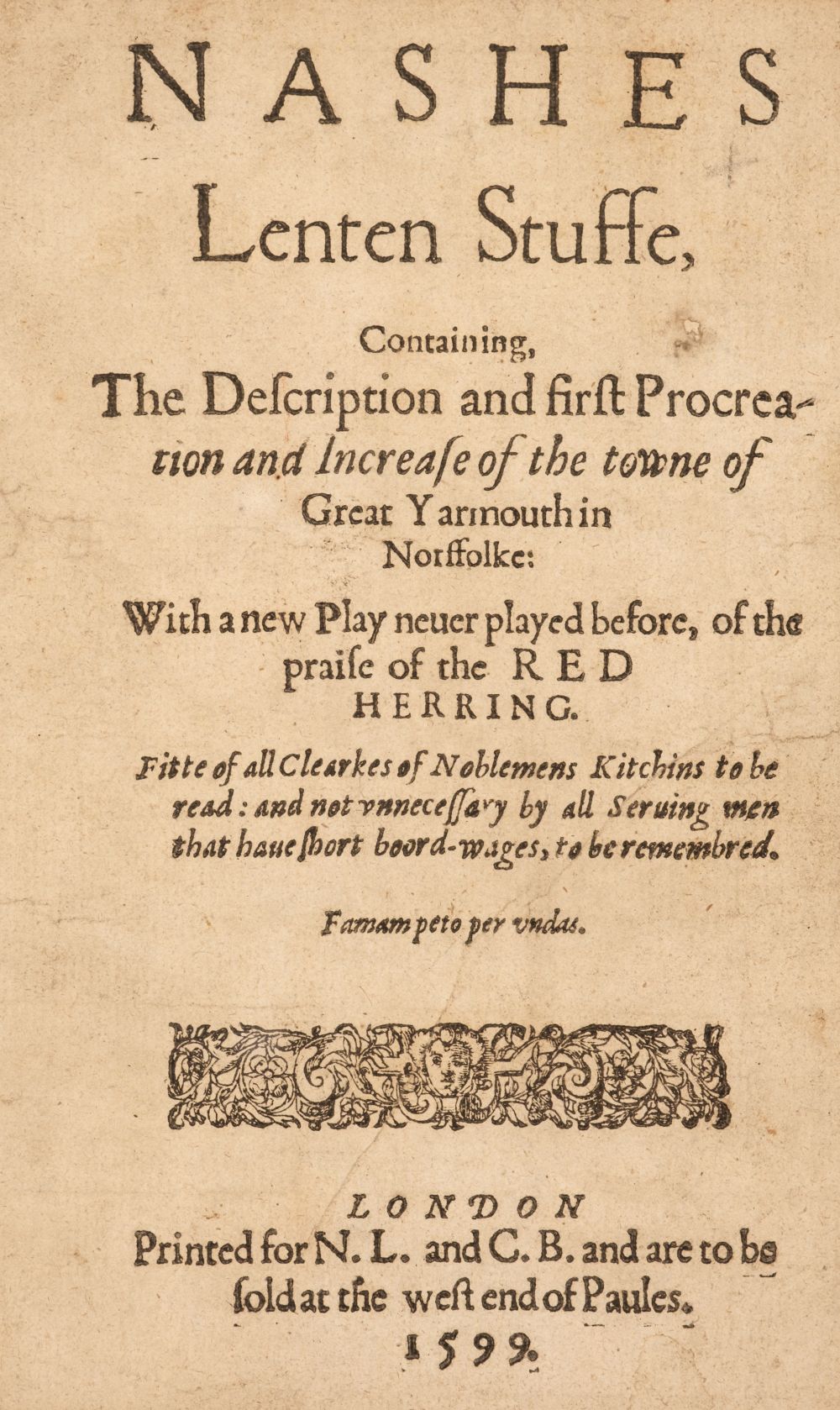 Lot 243 - Nashe (Thomas, 1567-c.1601). A sammelband of