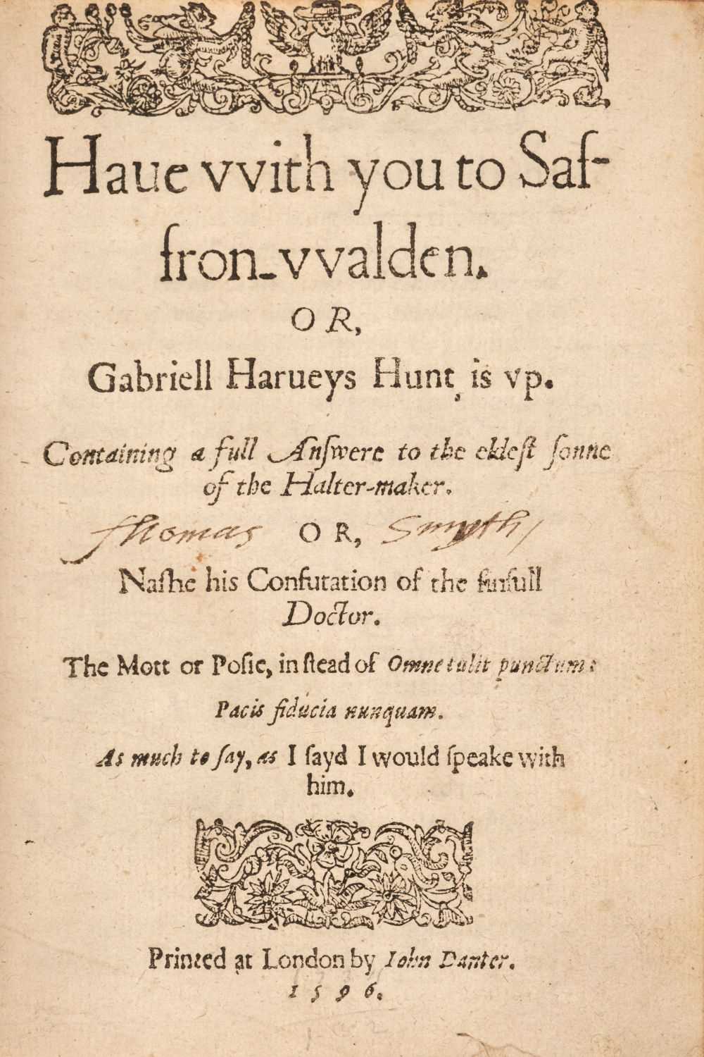 Lot 243 - Nashe (Thomas, 1567-c.1601). A sammelband of