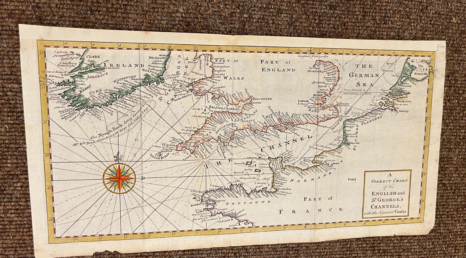 Lot 91 - British Isles. Pine (John), Sea chart showing