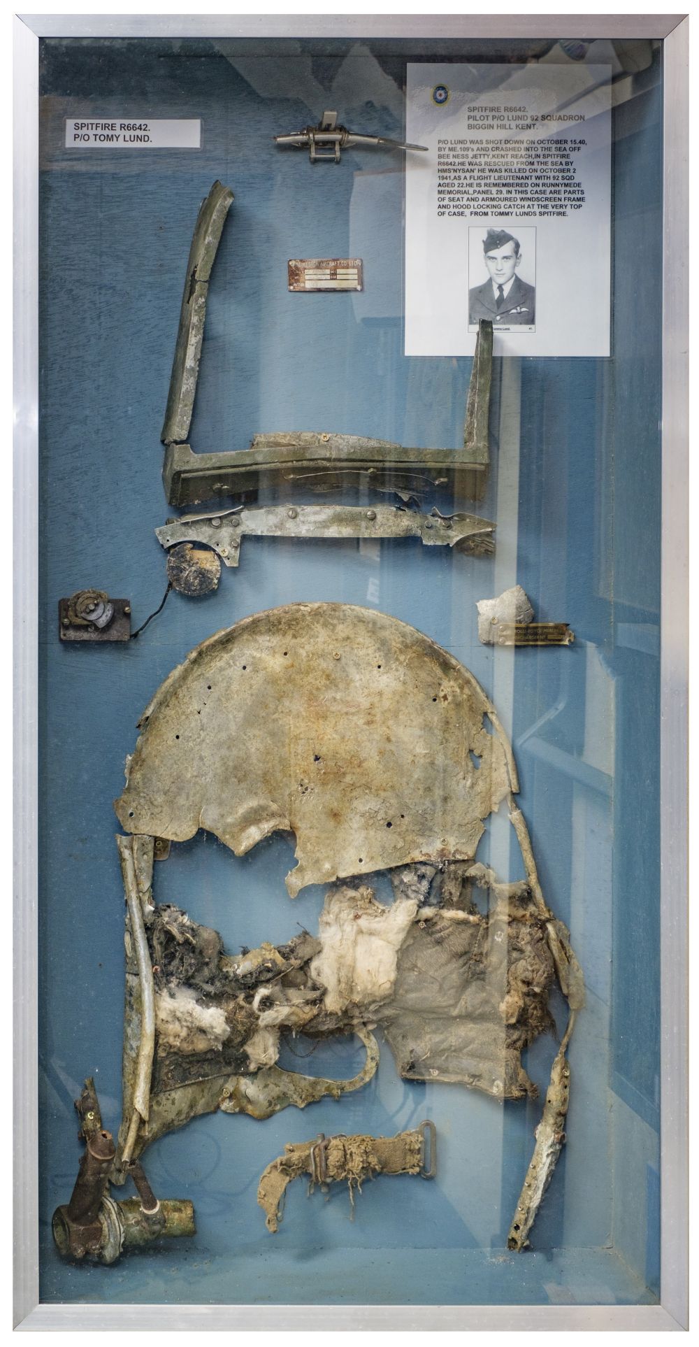 Lot 427 - Spitfire R6642. Relics recovered from