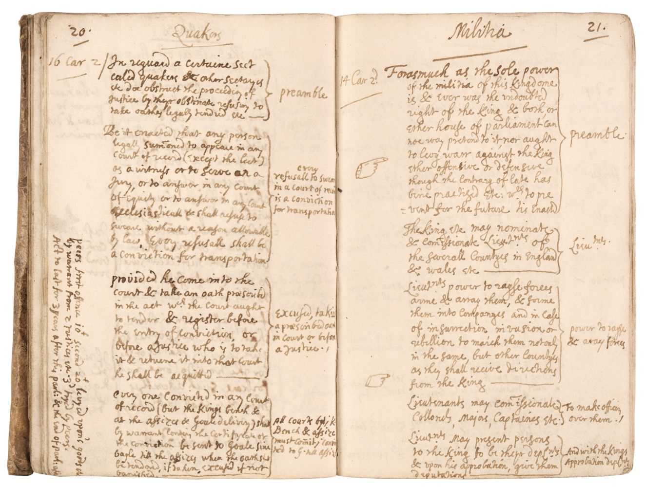 Lot 285 - Manuscript Volume. A manuscript notebook of