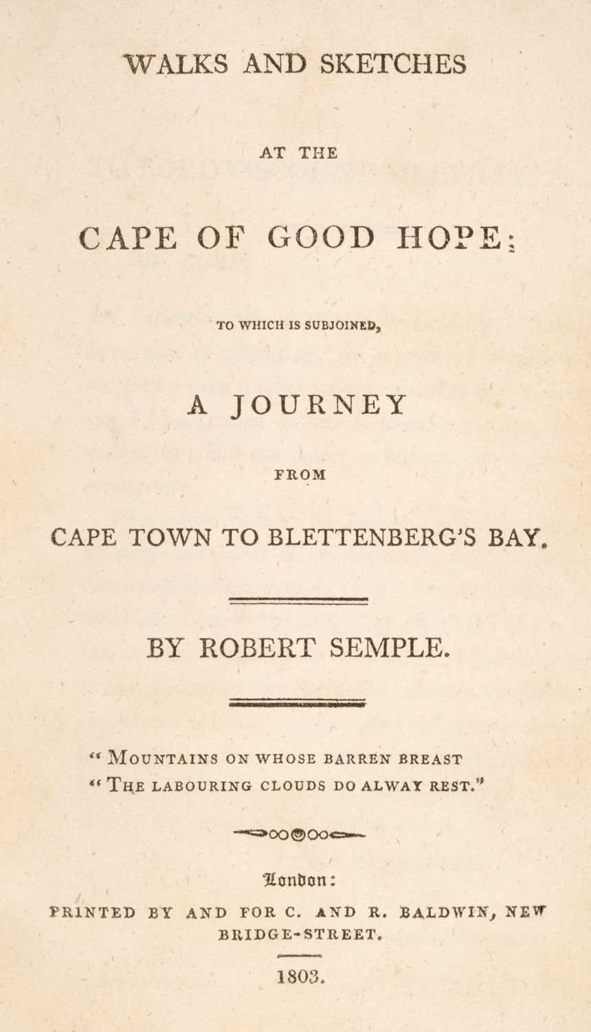 Lot 35 - Semple (Robert). Walks and Sketches at the