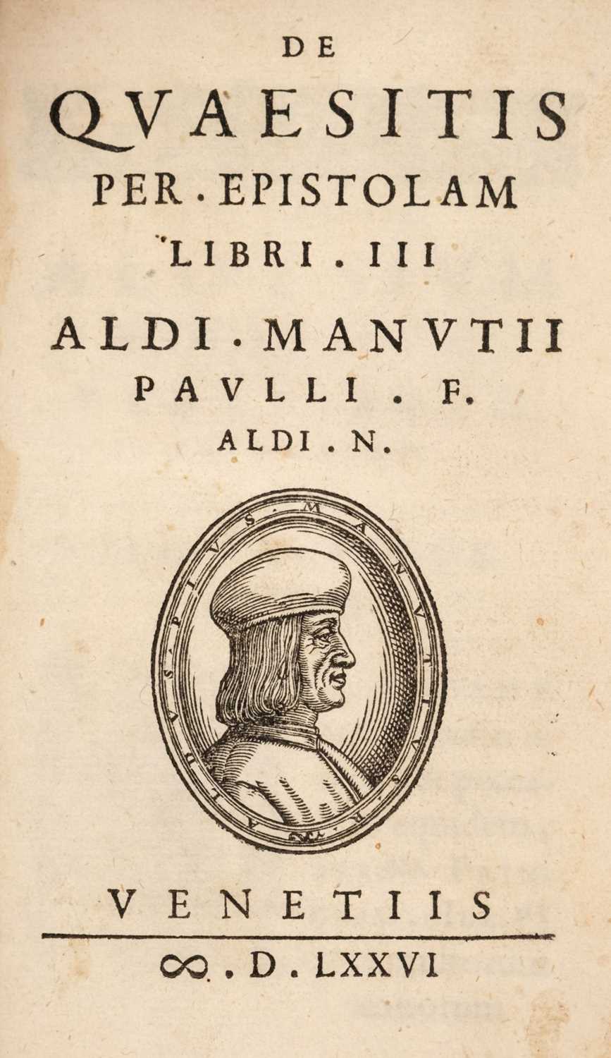 Lot 248 - Manutius (Aldus). De Quaesitis per epistolam,