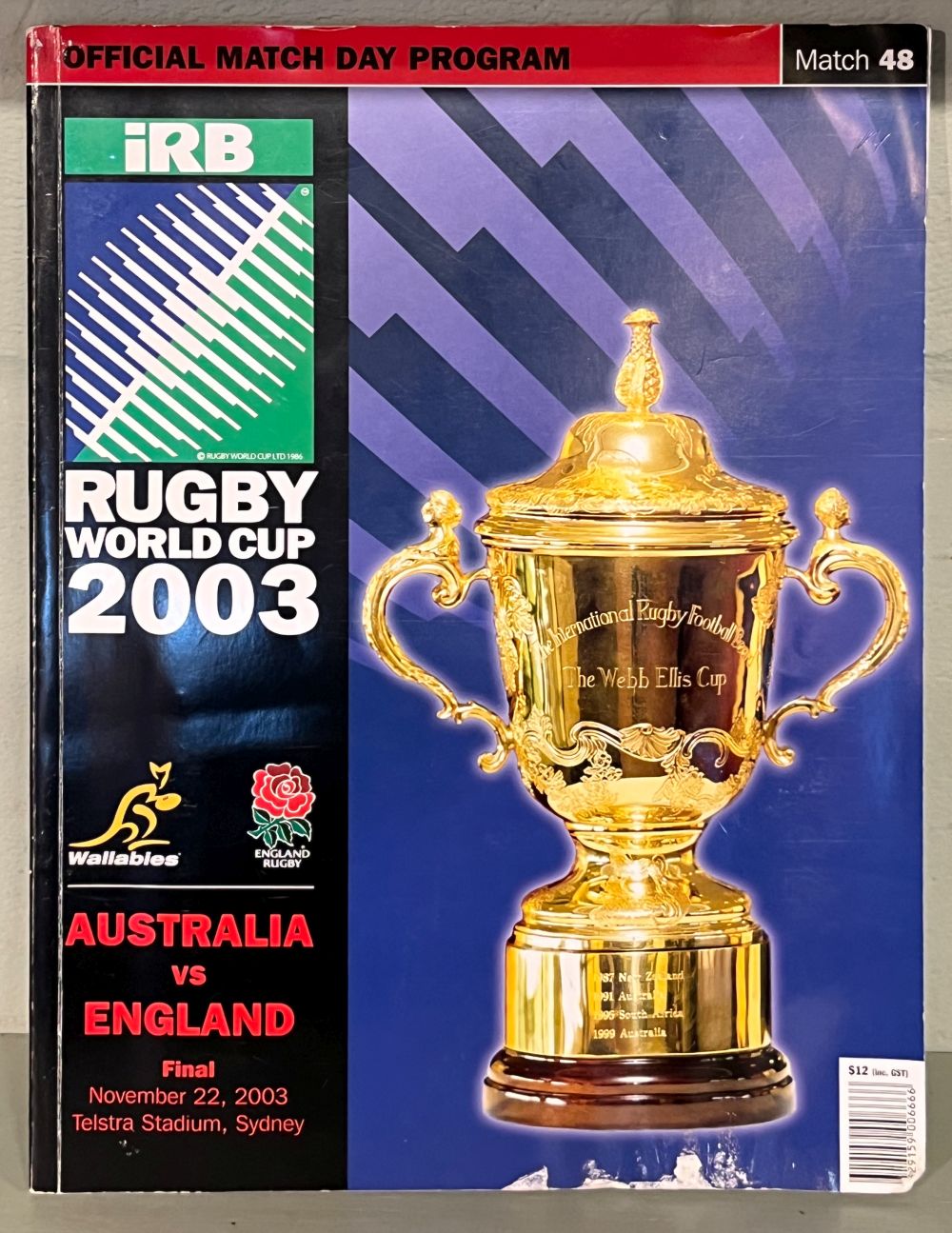 Lot 225 - Rugby World Cup 2003. Official Match Day