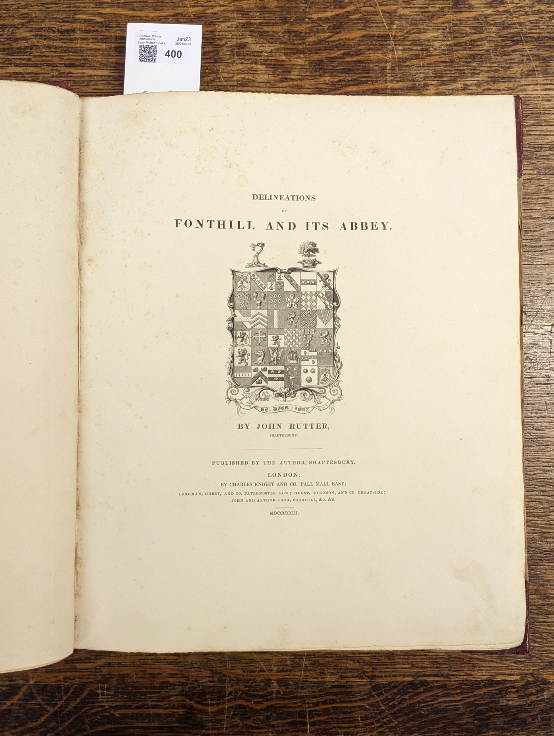 Lot 400 - Rutter (John). Delineations of Fonthill and