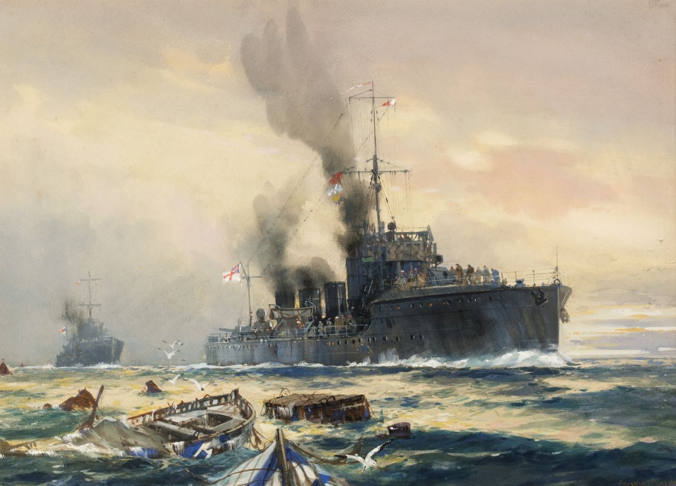Lot 170 - Mason (Frank Henry, 1876-1965). HMS Amazon,