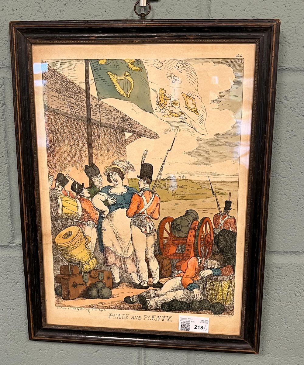 Lot 218 - Rowlandson (Thomas). Peace and Plenty,