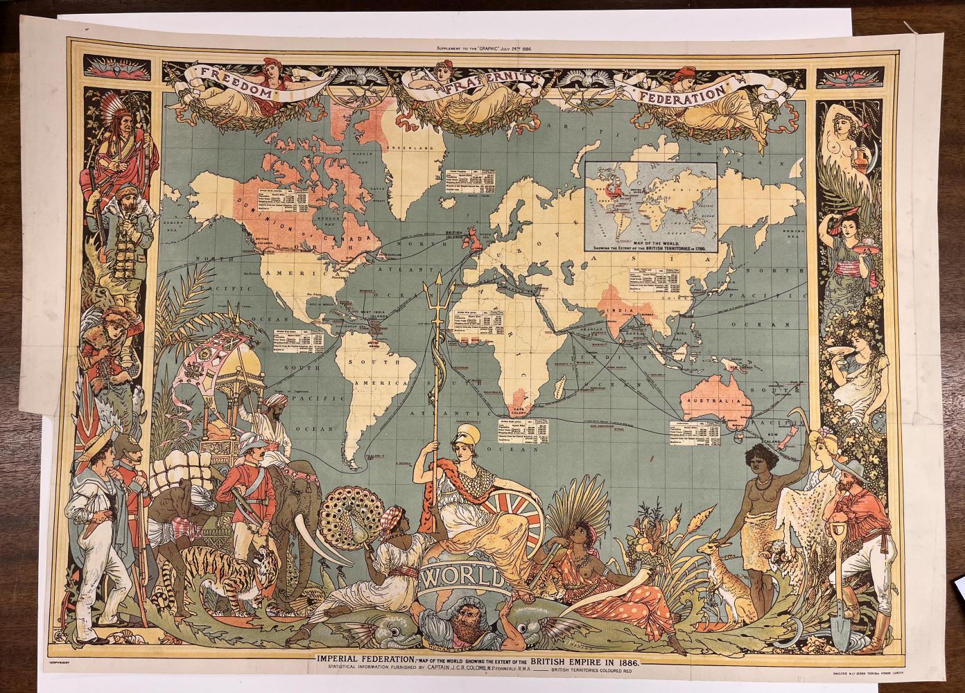 Lot 268 - 1886 World Map. Imperial Federation, Map of