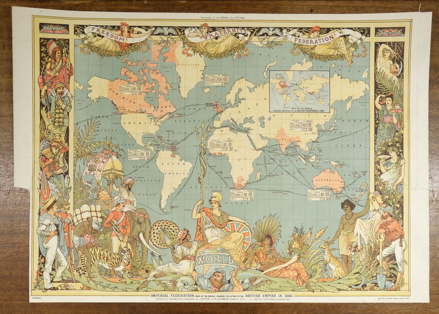 Lot 268 - 1886 World Map. Imperial Federation, Map of