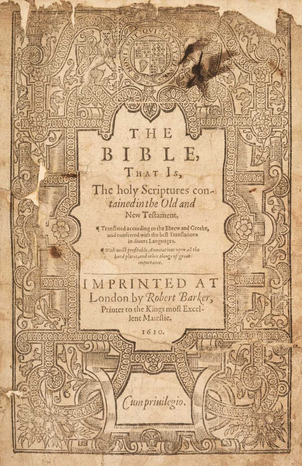 Lot 260 - Bible [English]. The Bible ... the holy