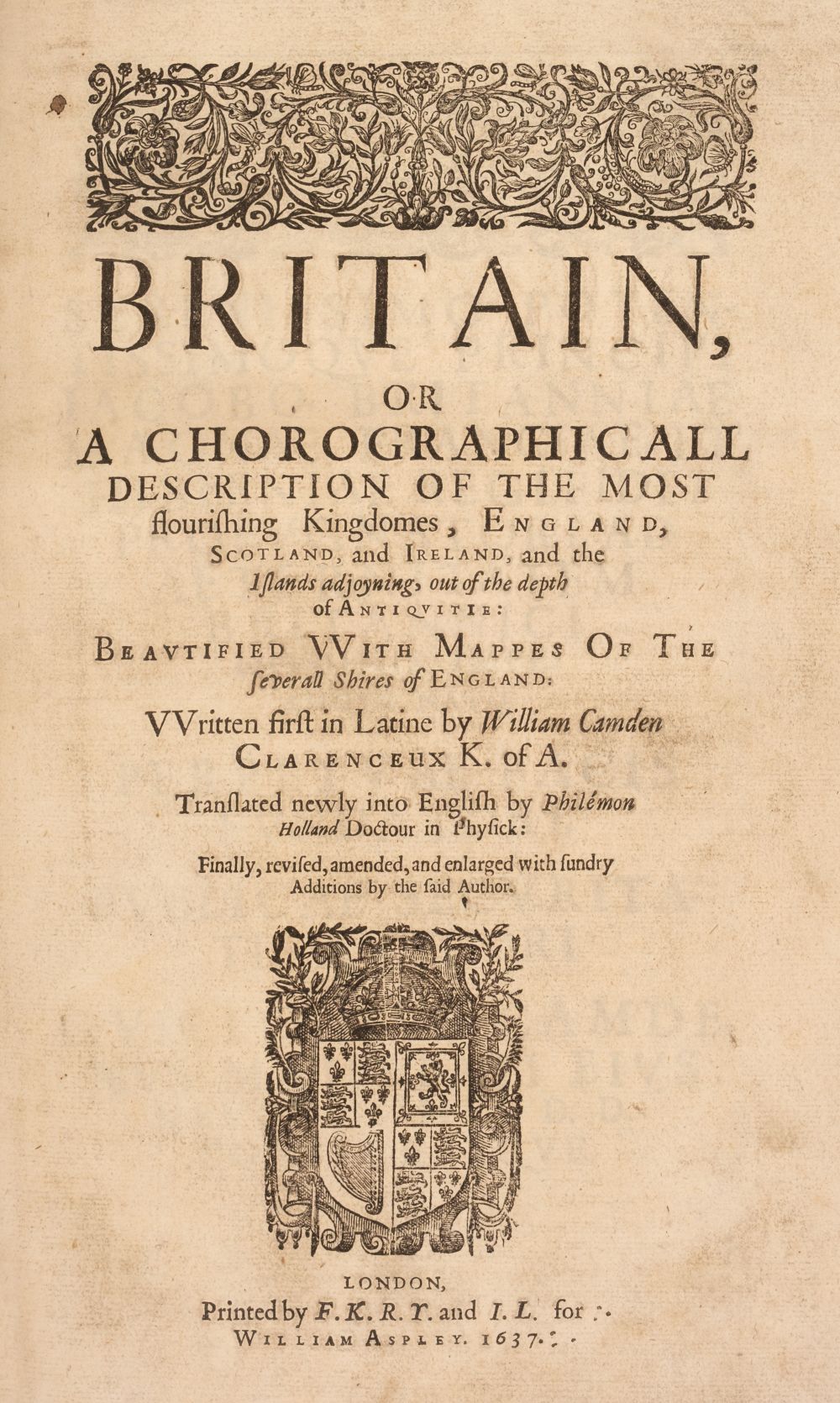 Lot 33 - Camden (William). Britain, or a