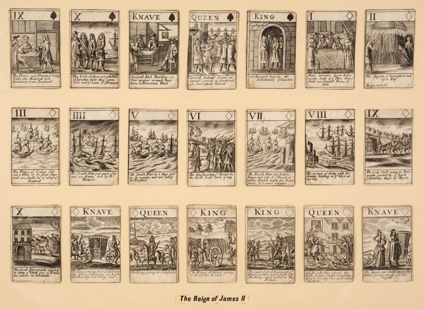 Lot 475 - English playing cards. Reign of James II