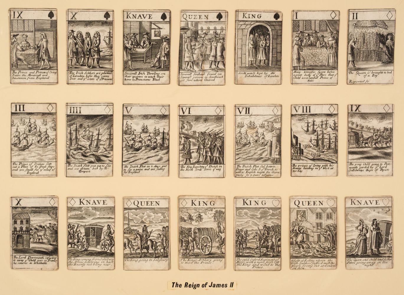 Lot 475 - English playing cards. Reign of James II