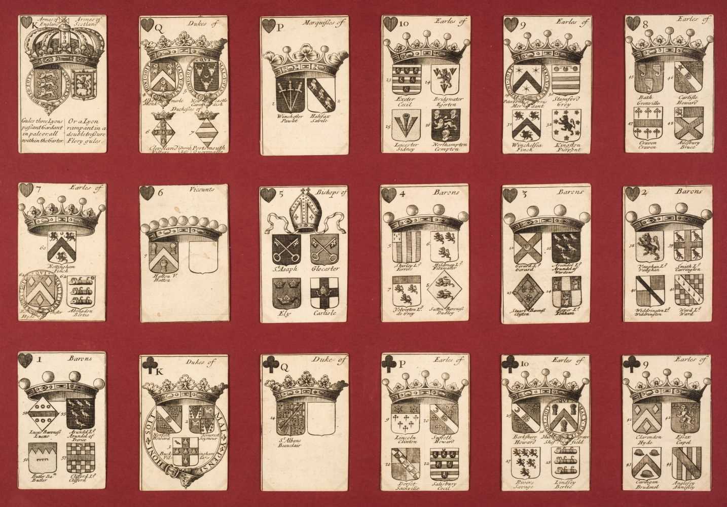 Lot 472 - English heraldic playing cards. The Arms of