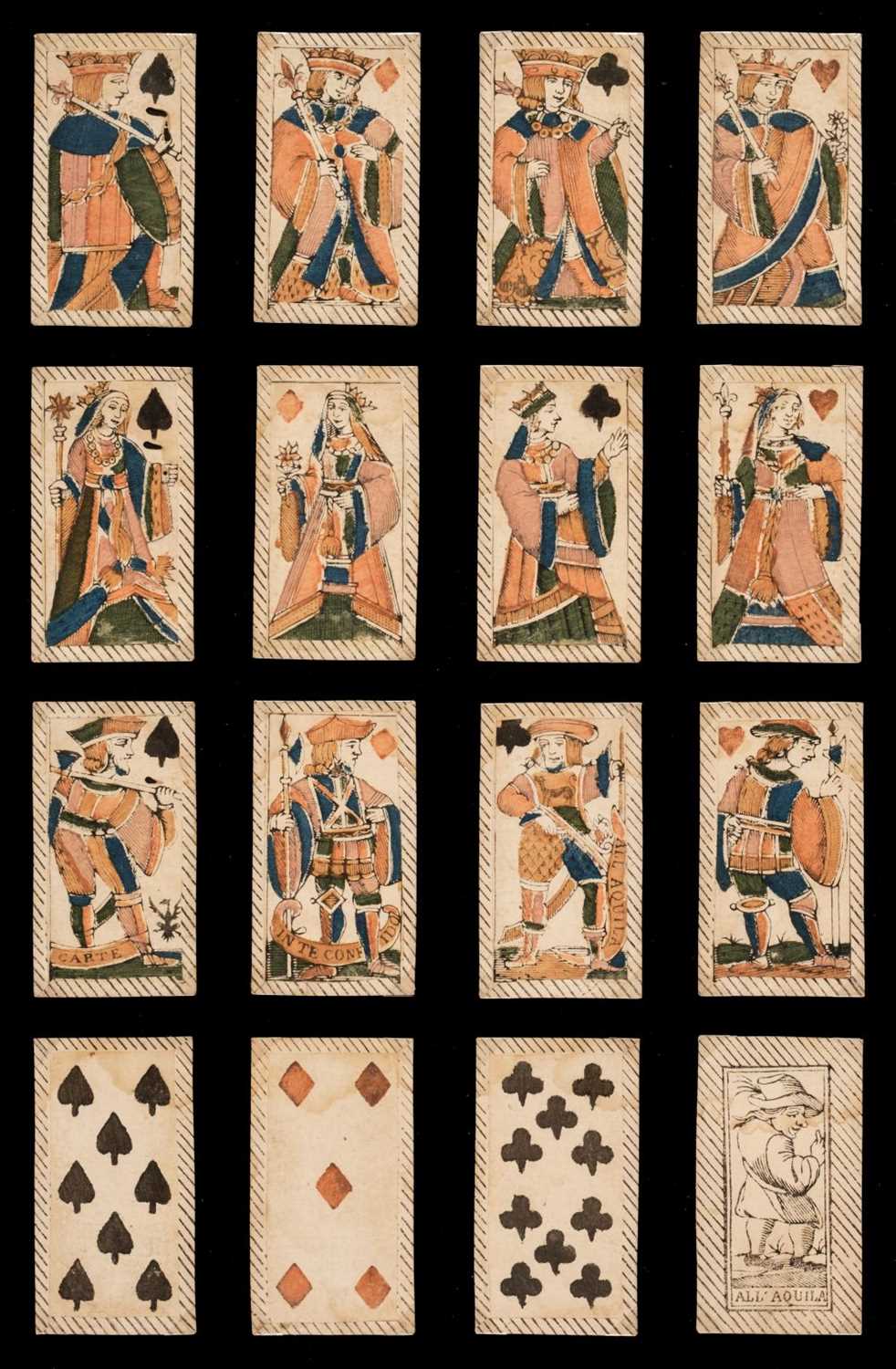Lot 486 - Italian playing cards. Lyons pattern II,