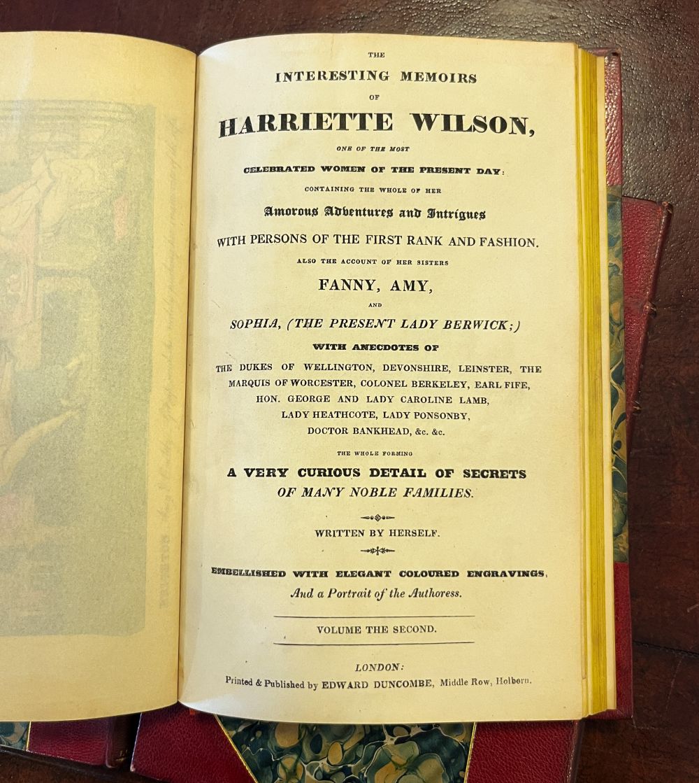 Lot 392 - Wilson (Harriette). The Interesting Memoirs