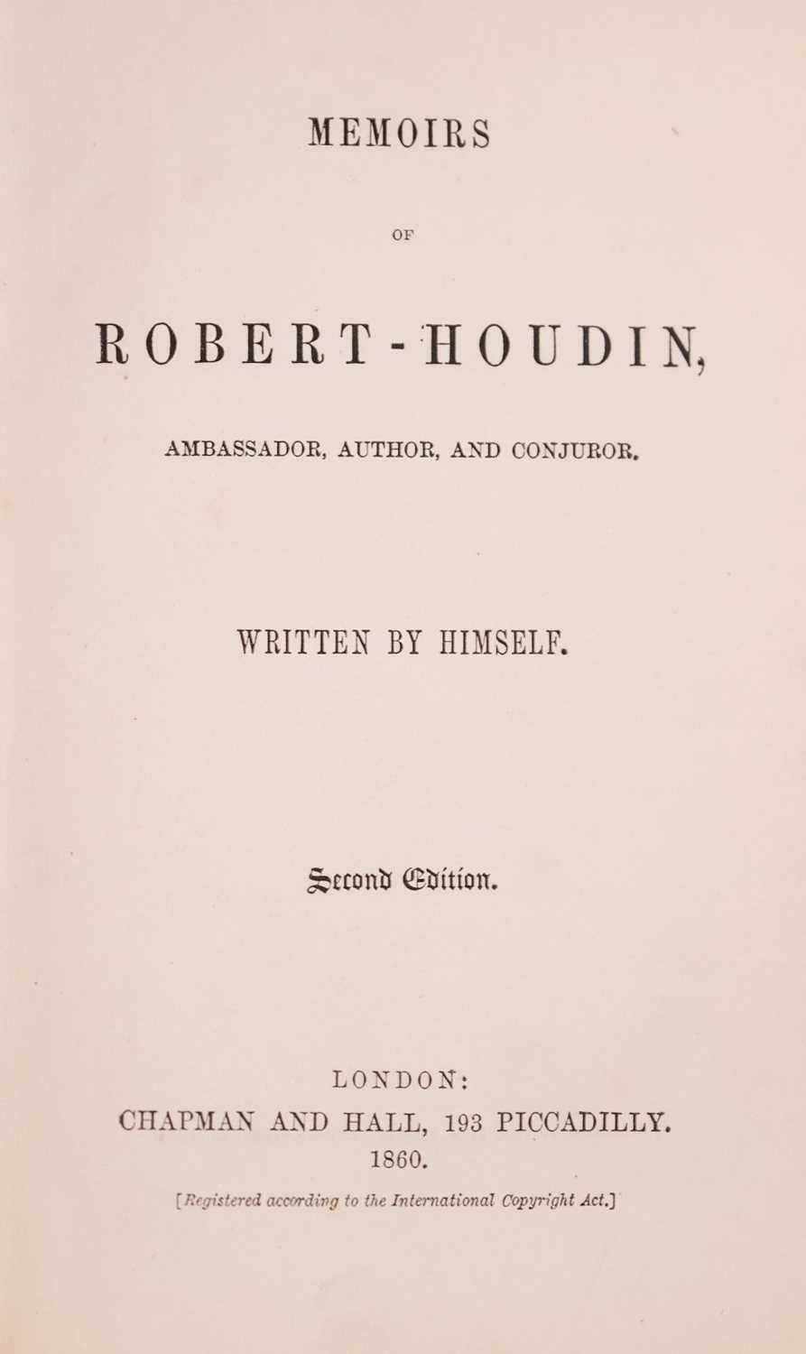 Lot 273 - Houdin (Robert). Memoirs of Robert-Houdin,