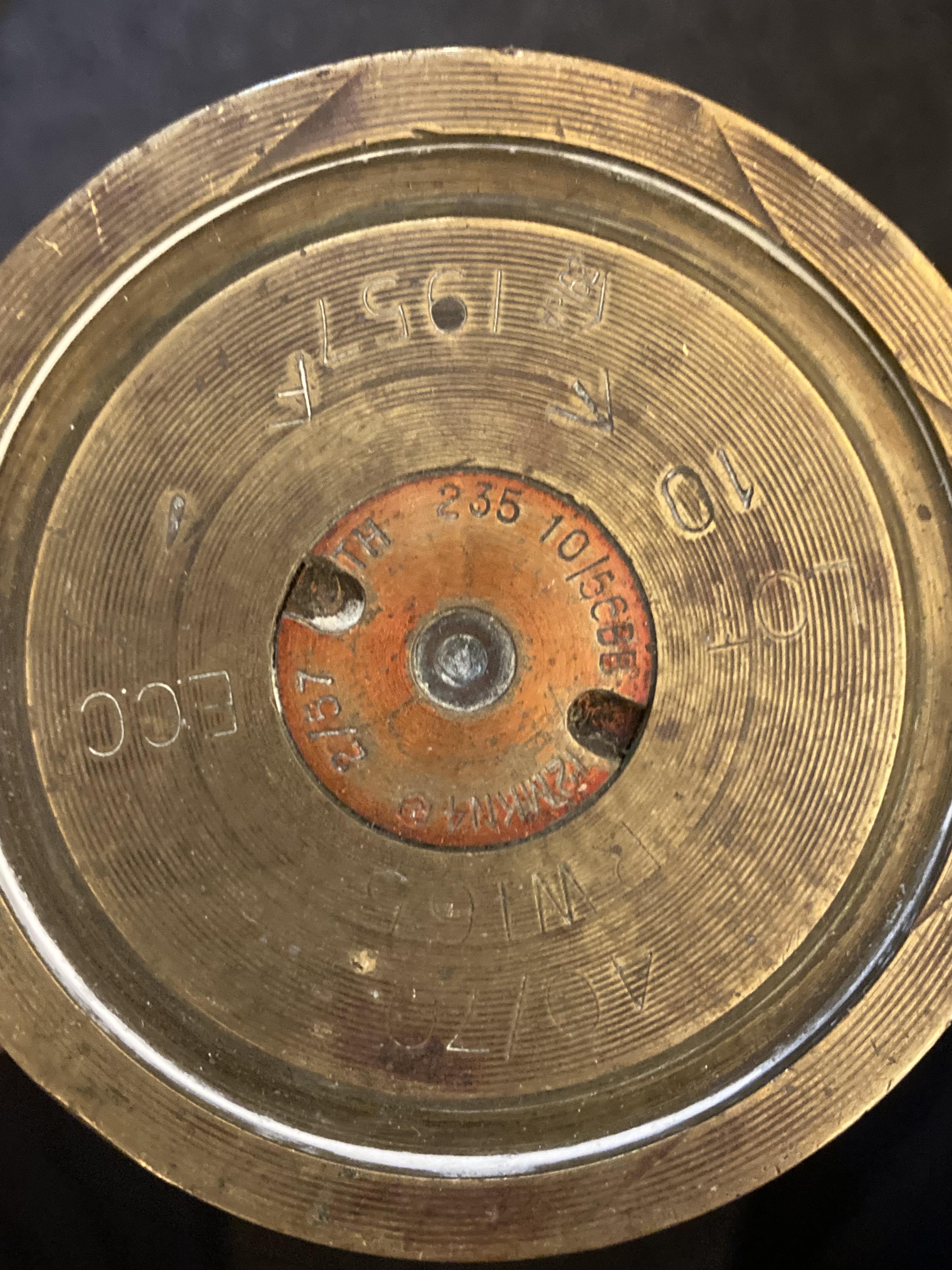 Lot 52 - Munitions. WWI German Howitzer cartridge case