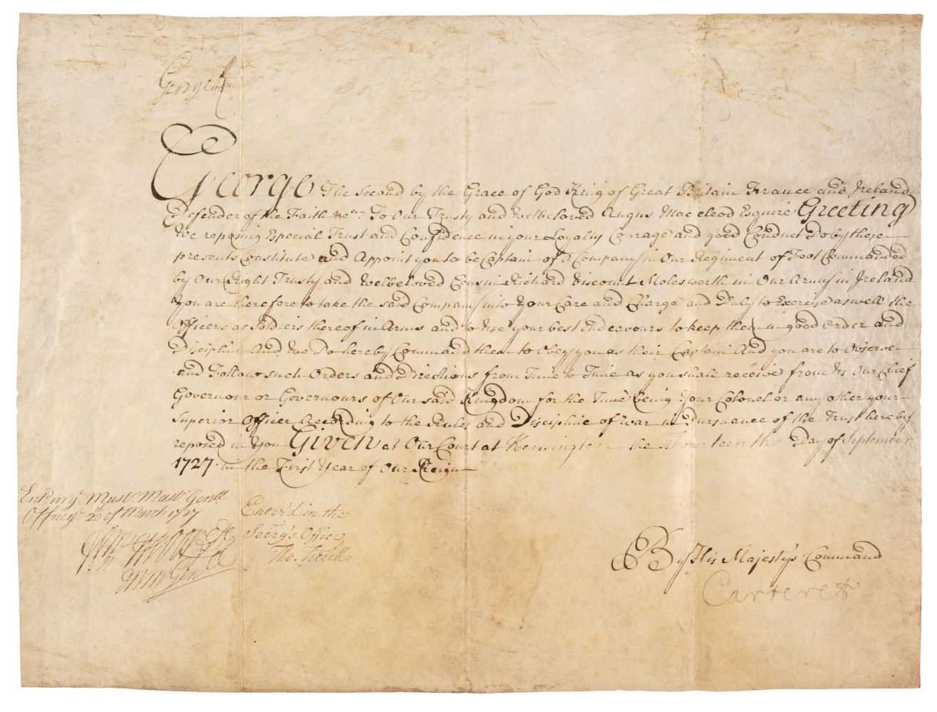 Lot 228 - George II (1683-1760). Document Signed,