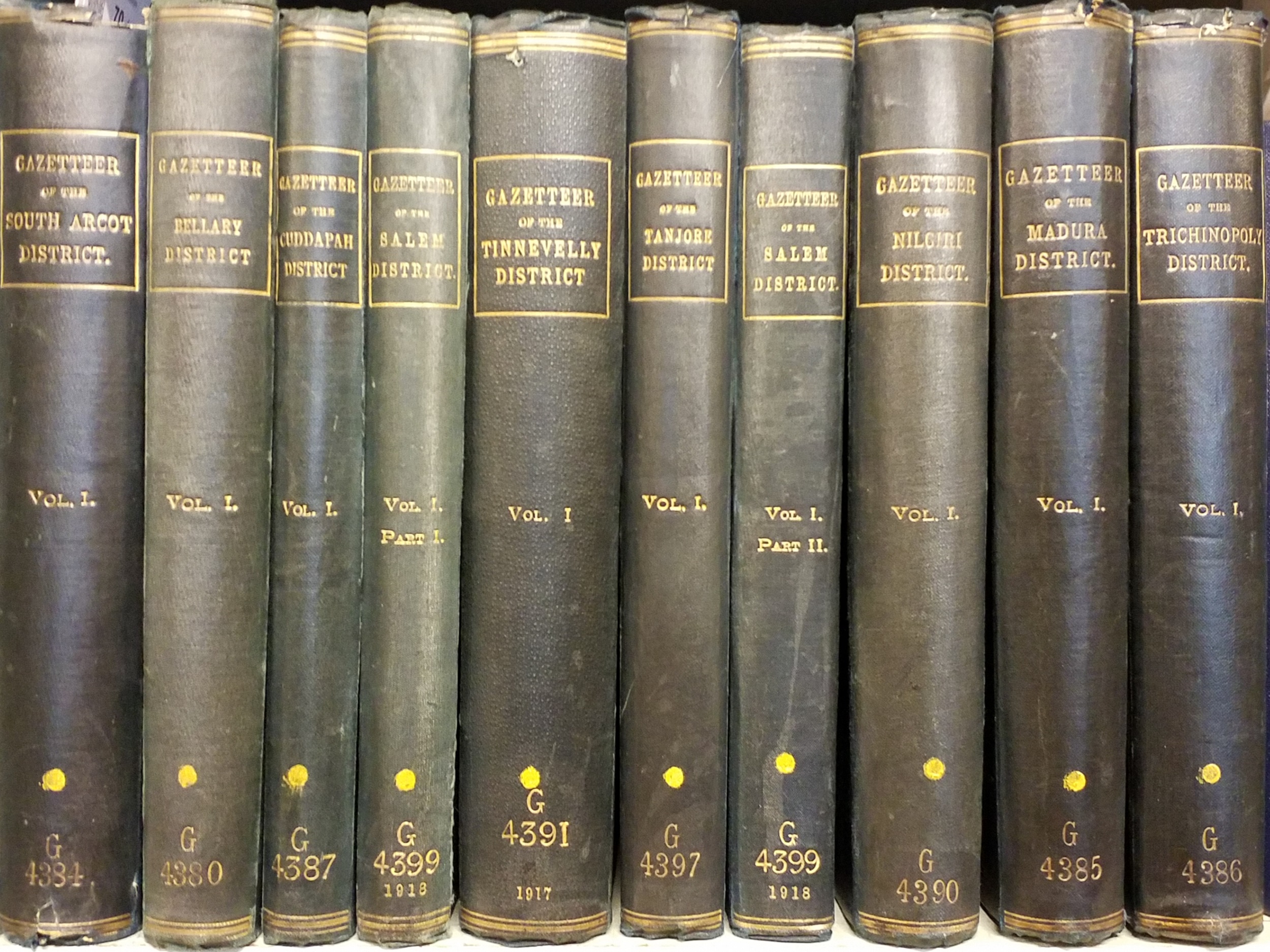 Lot 70 - Madras District Gazetteers, 10 volumes,