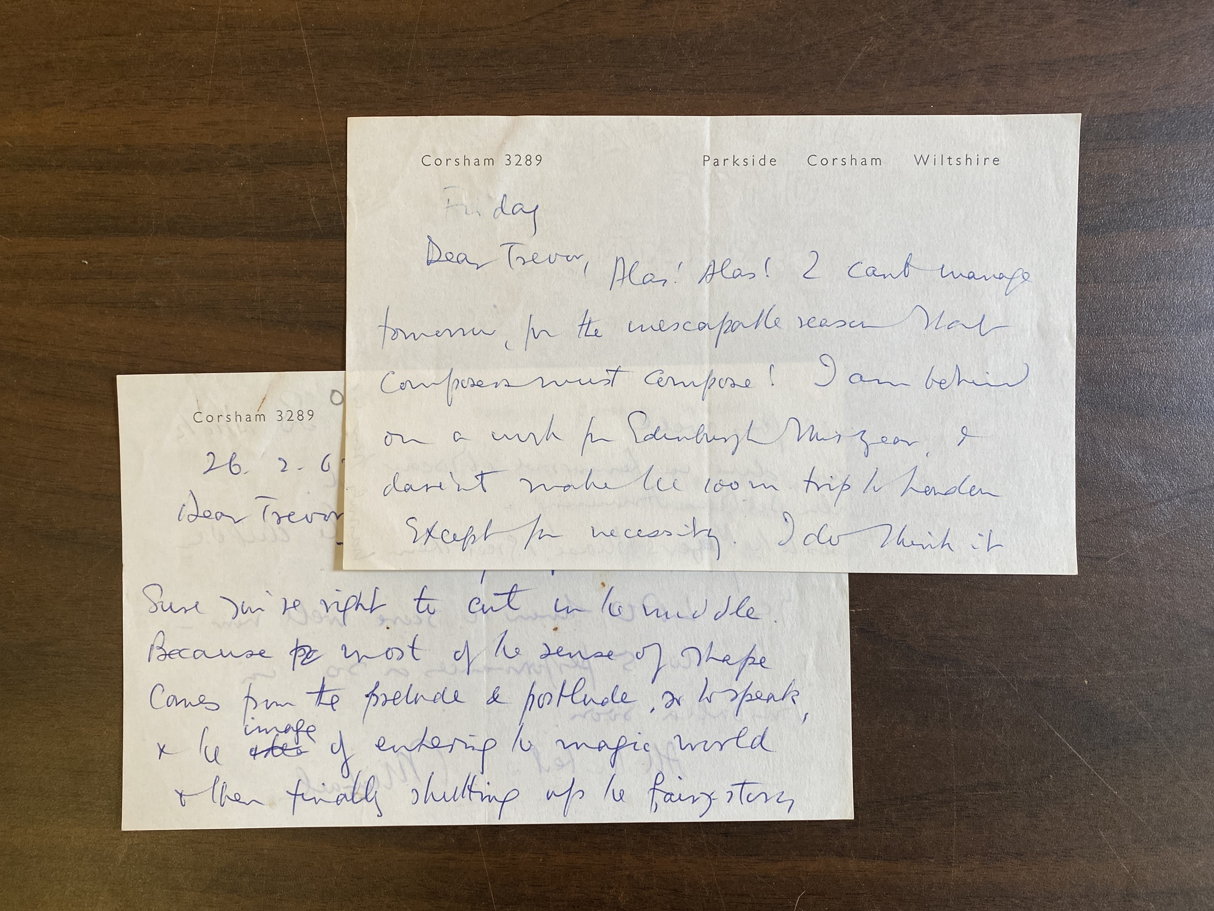 Lot 154 - Tippett (Michael, 1905-1998). Two Autograph