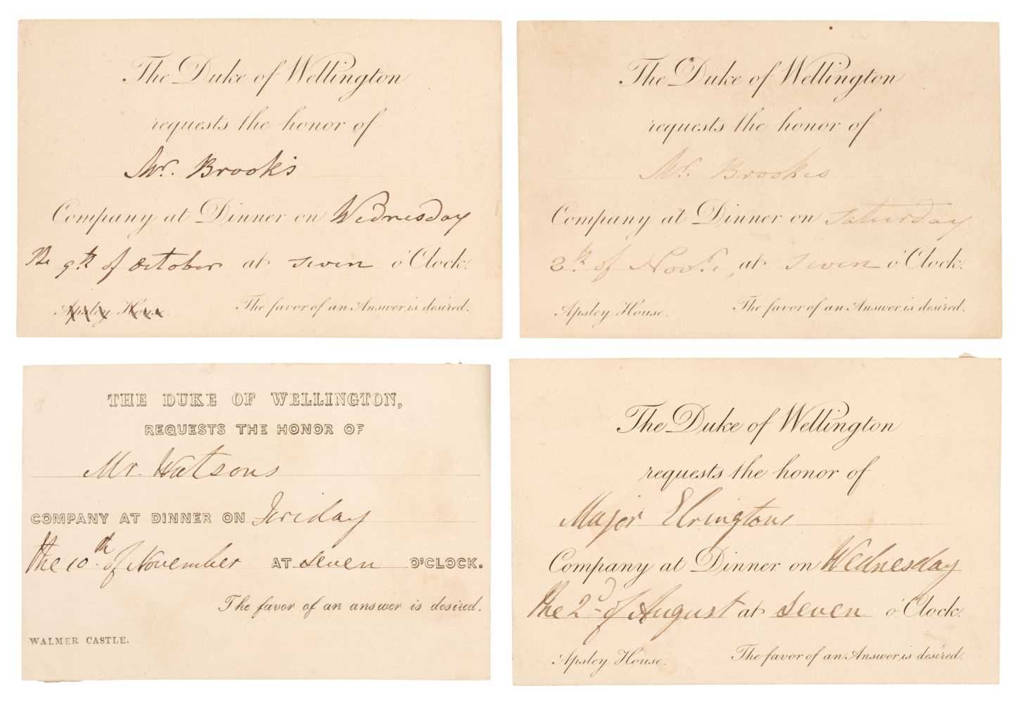 Lot 192 - Wellington (Duke of). Waterloo Banquet