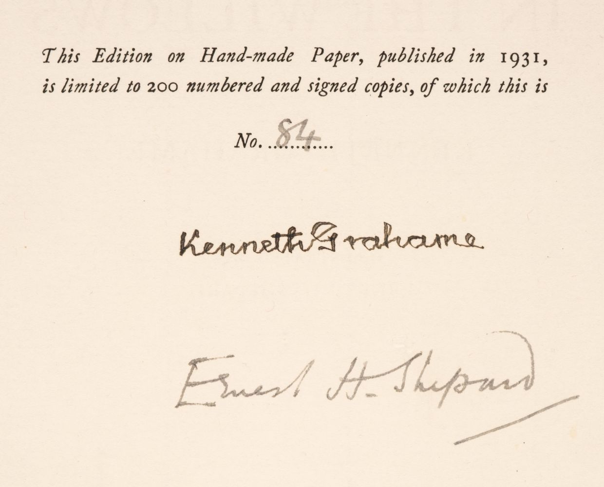 Lot 822 - 1931. Grahame (Kenneth & E.H. Shepard). The
