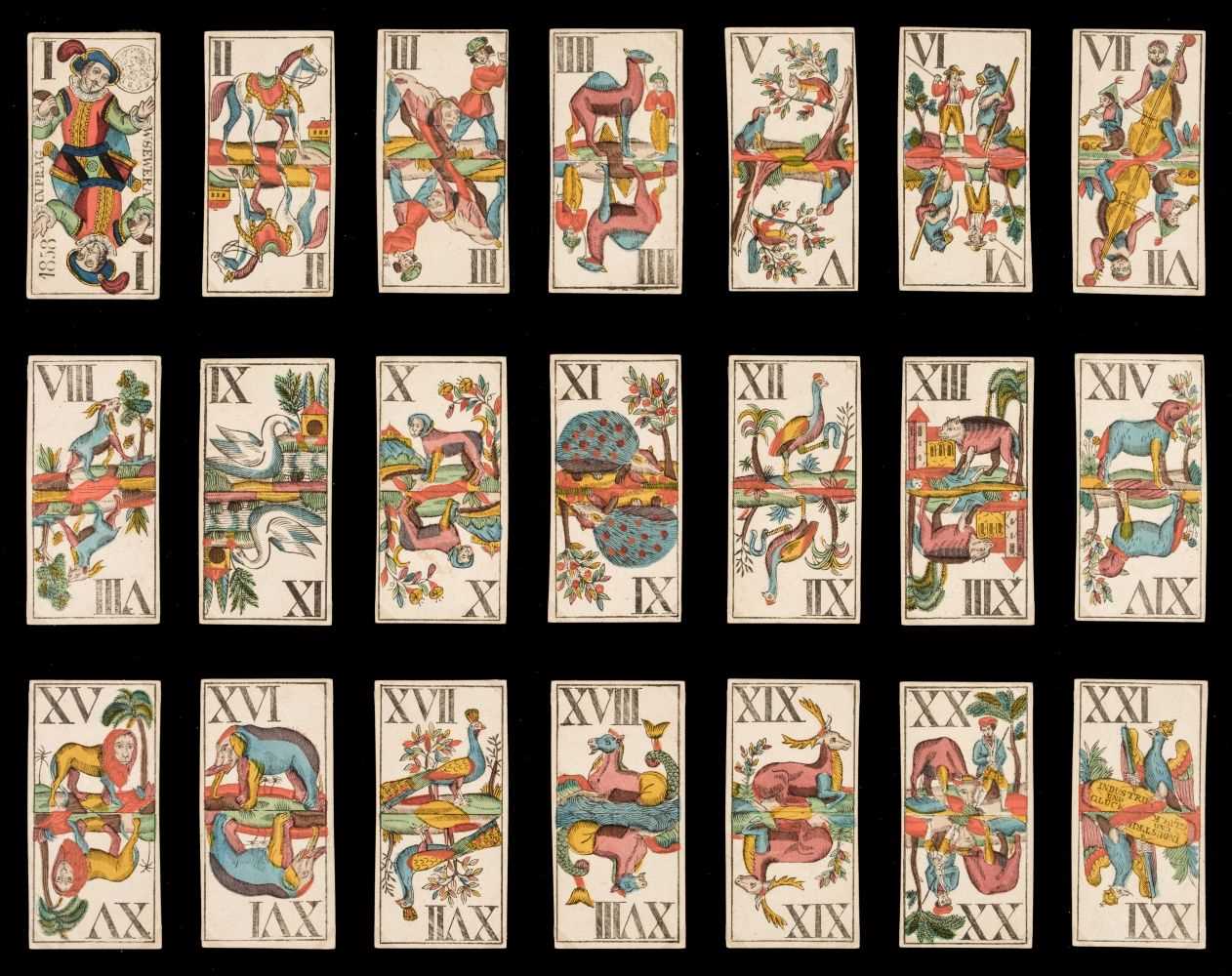 Lot 466 - Bohemian playing cards. Upper Austrian Tarot,