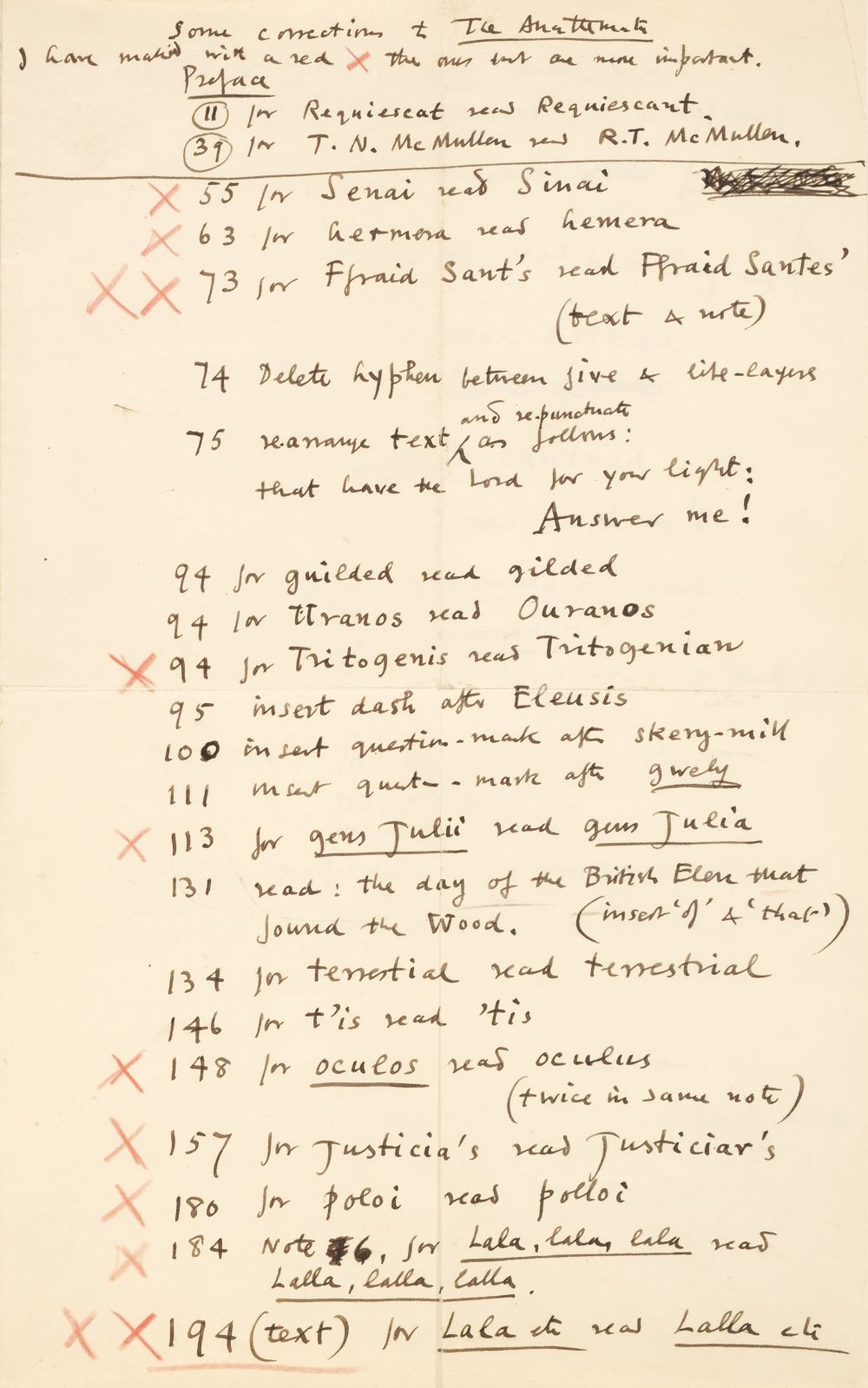 Lot 848 - 1952 Jones (David). The Anathemata, 1952