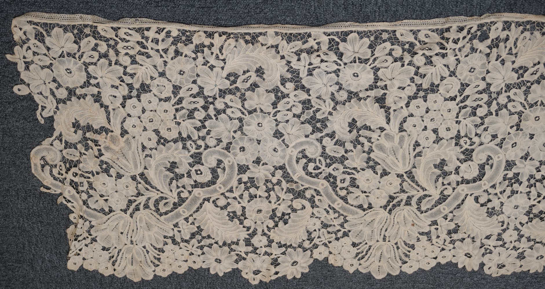 Lot 659 - Lace. A large length of Bruges bobbin lace,