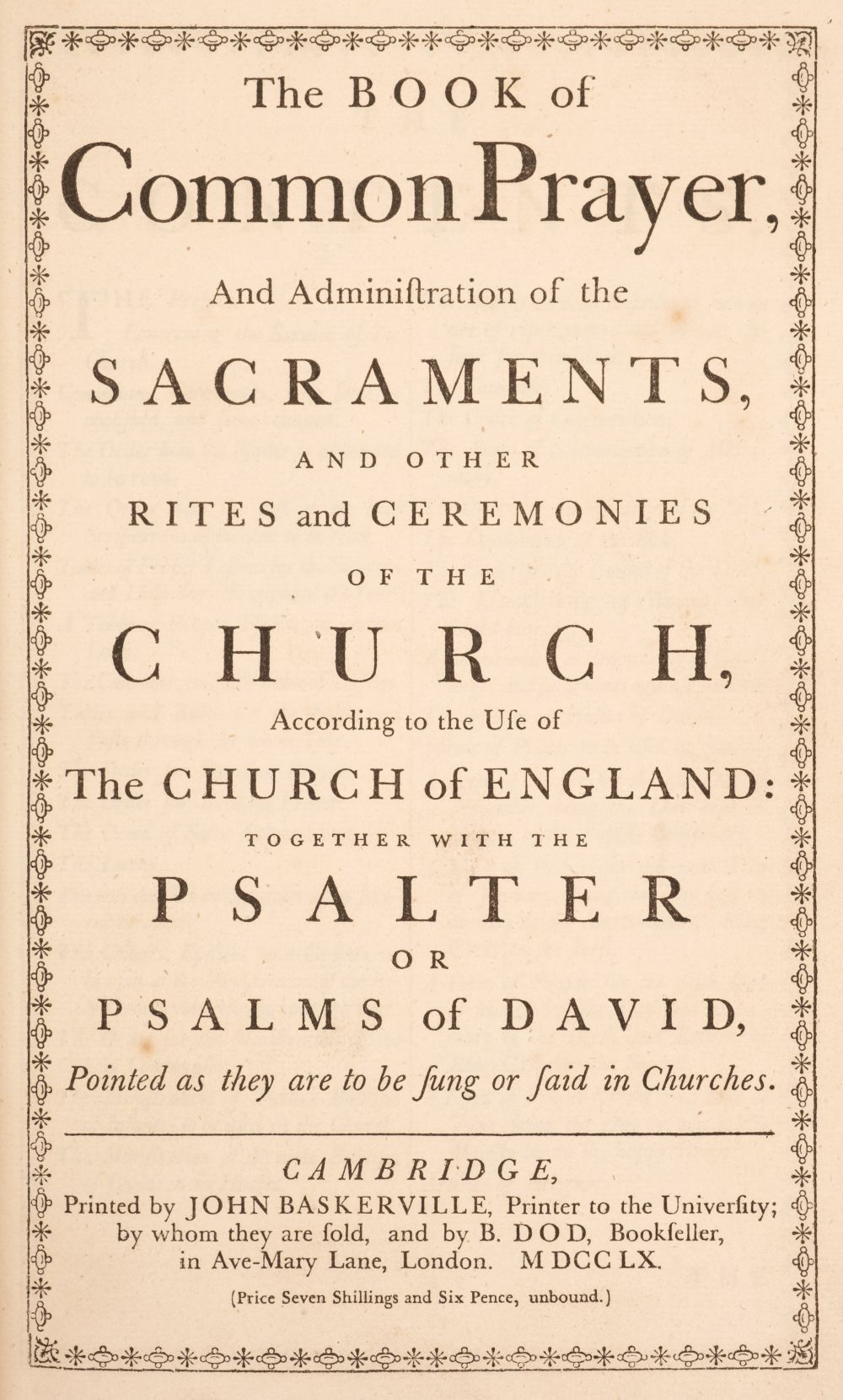 Lot 138 - Baskerville Press. The Book of Common Prayer,