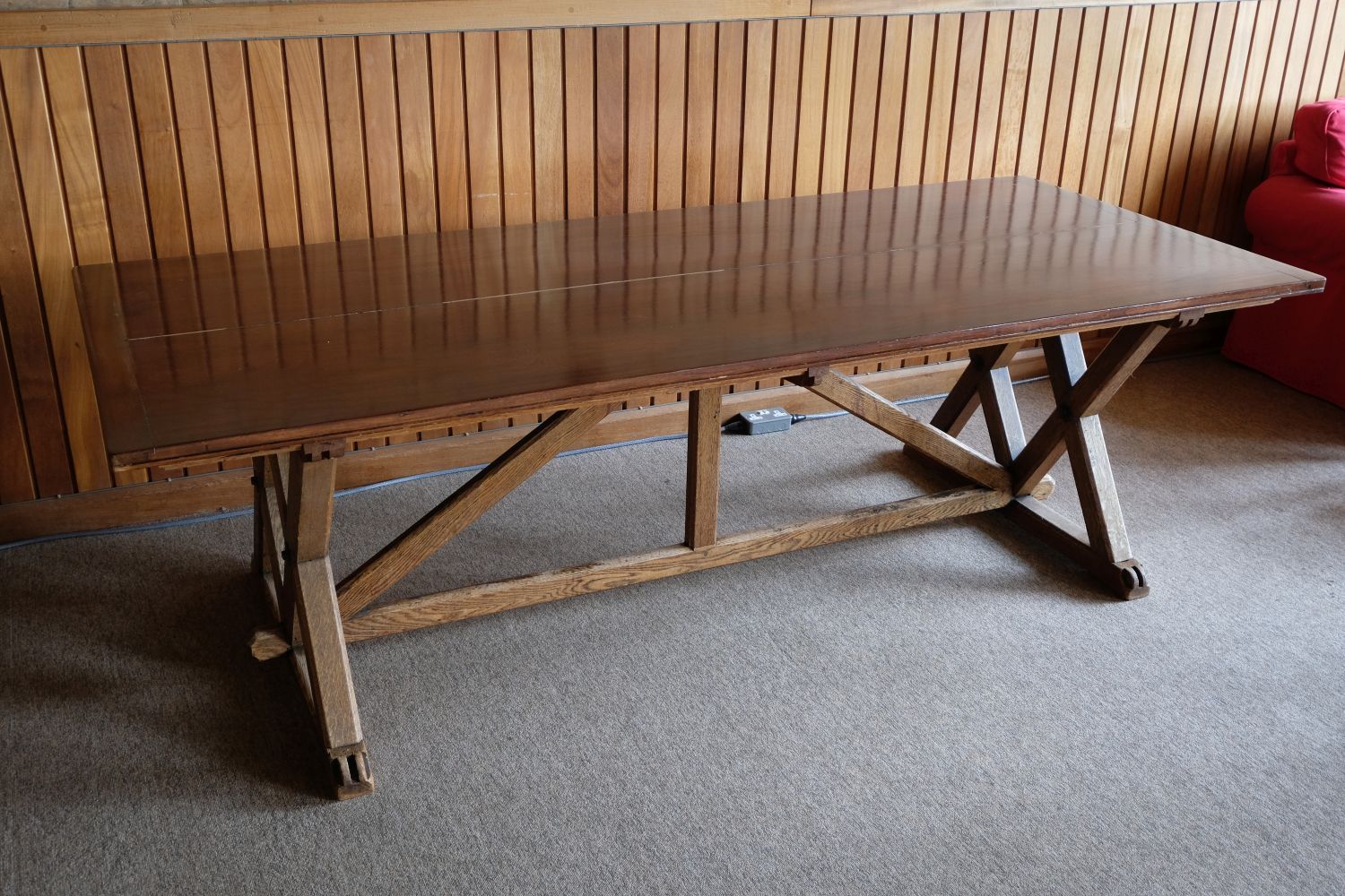 Lot 603 - Refectory Table. A Victorian oak refectory